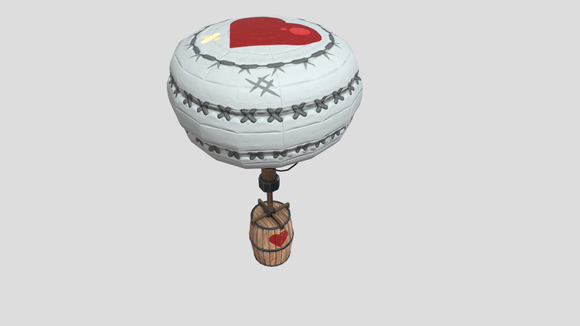 Barrel attached to balloon - 3D model by tecnoxarxajr [20b5a90] - Sketchfab