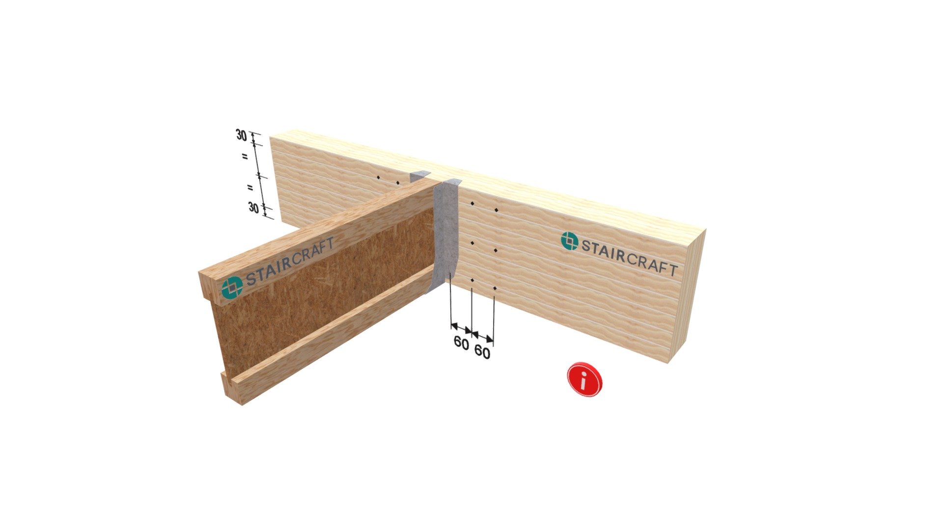 Staircraft - (i34a) Nailed 2 ply beam connection - 3D model by bimstore ...