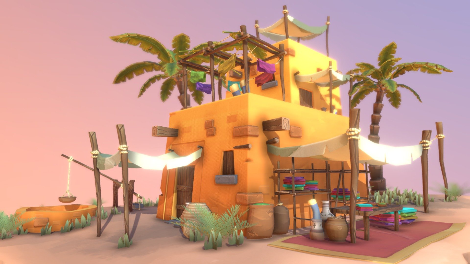 Egyptian stylized cloth shop - 3D model by Ricardo Dias Teixeira ...