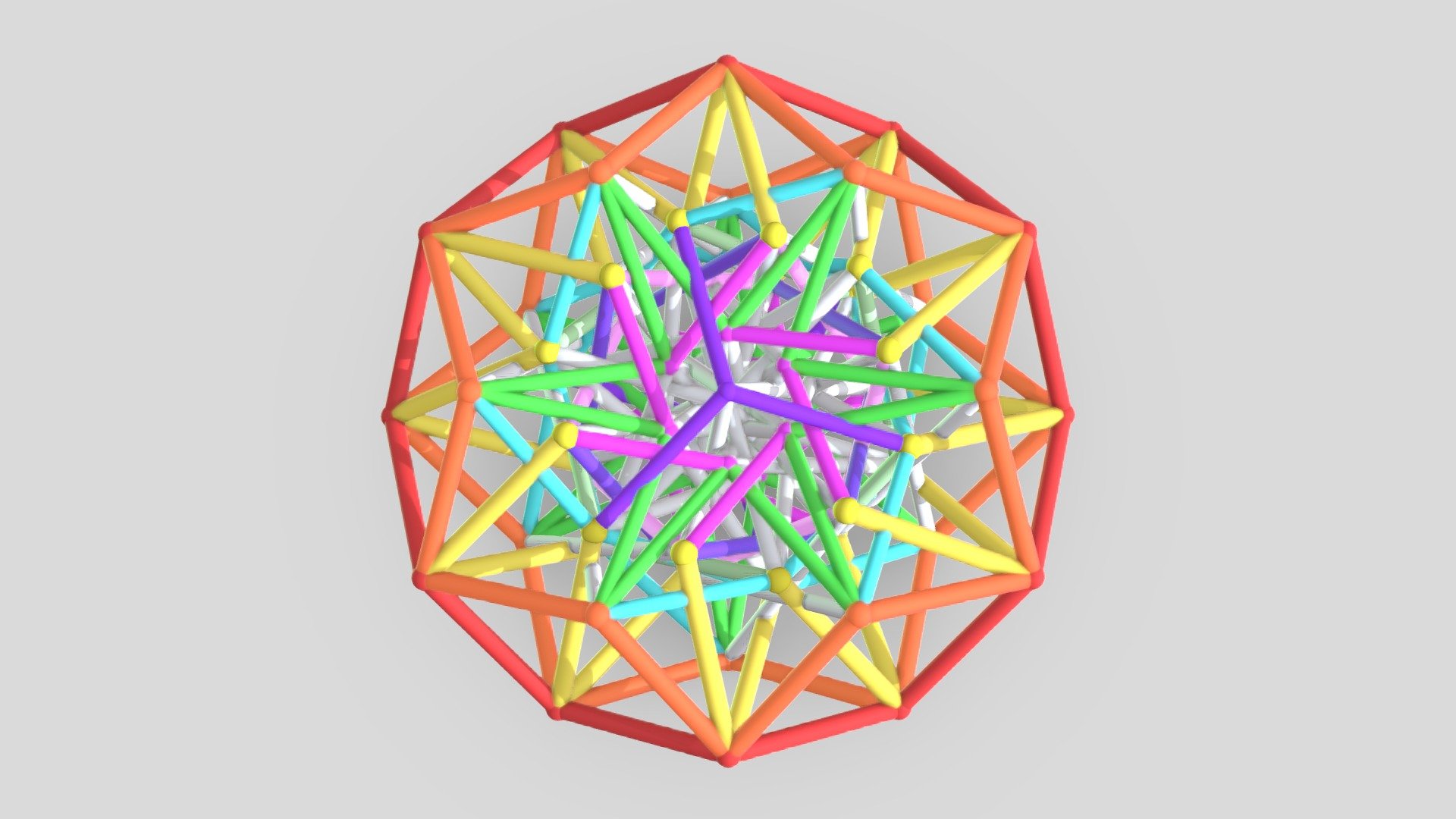 Colored Toroidal 6d Hypercube - 3D model by sacredgeometryweb [20bd7a4 ...