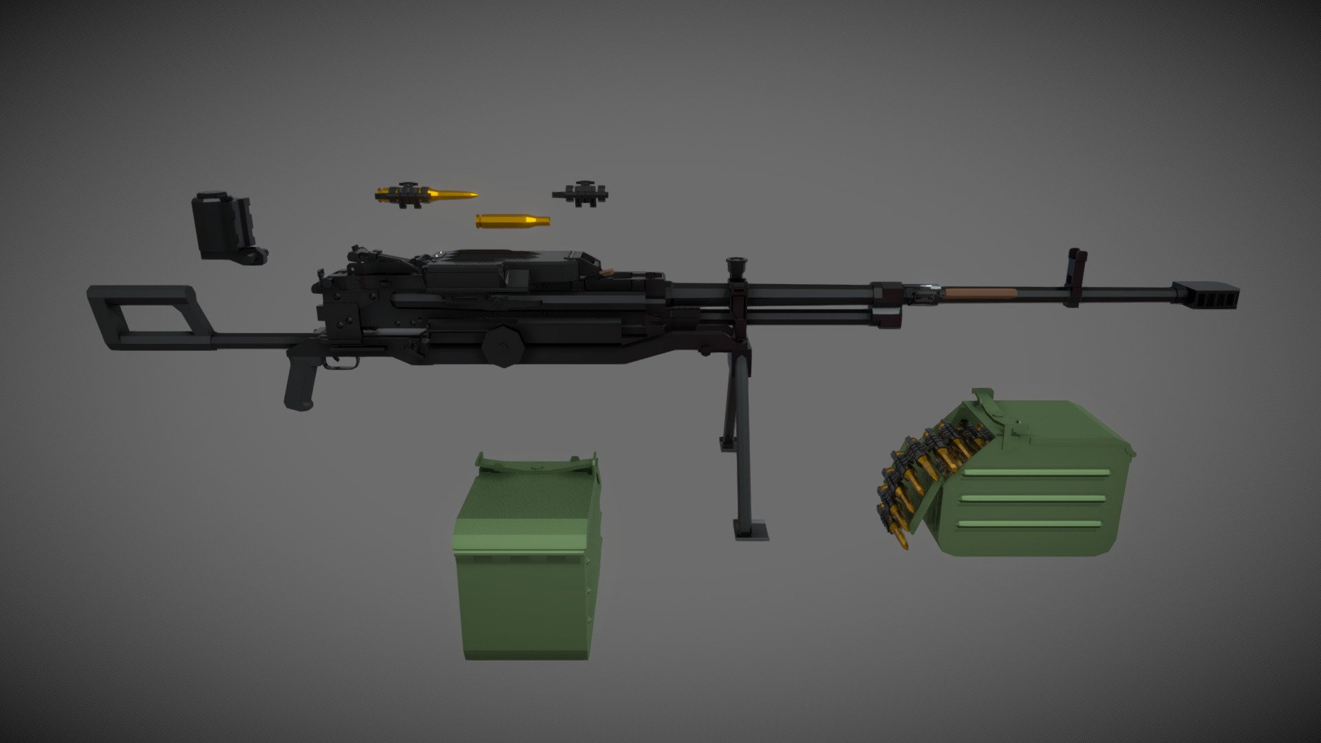 low-poly Kord 12.7 - Download Free 3D model by D_U (@DU1701) [20c2433 ...