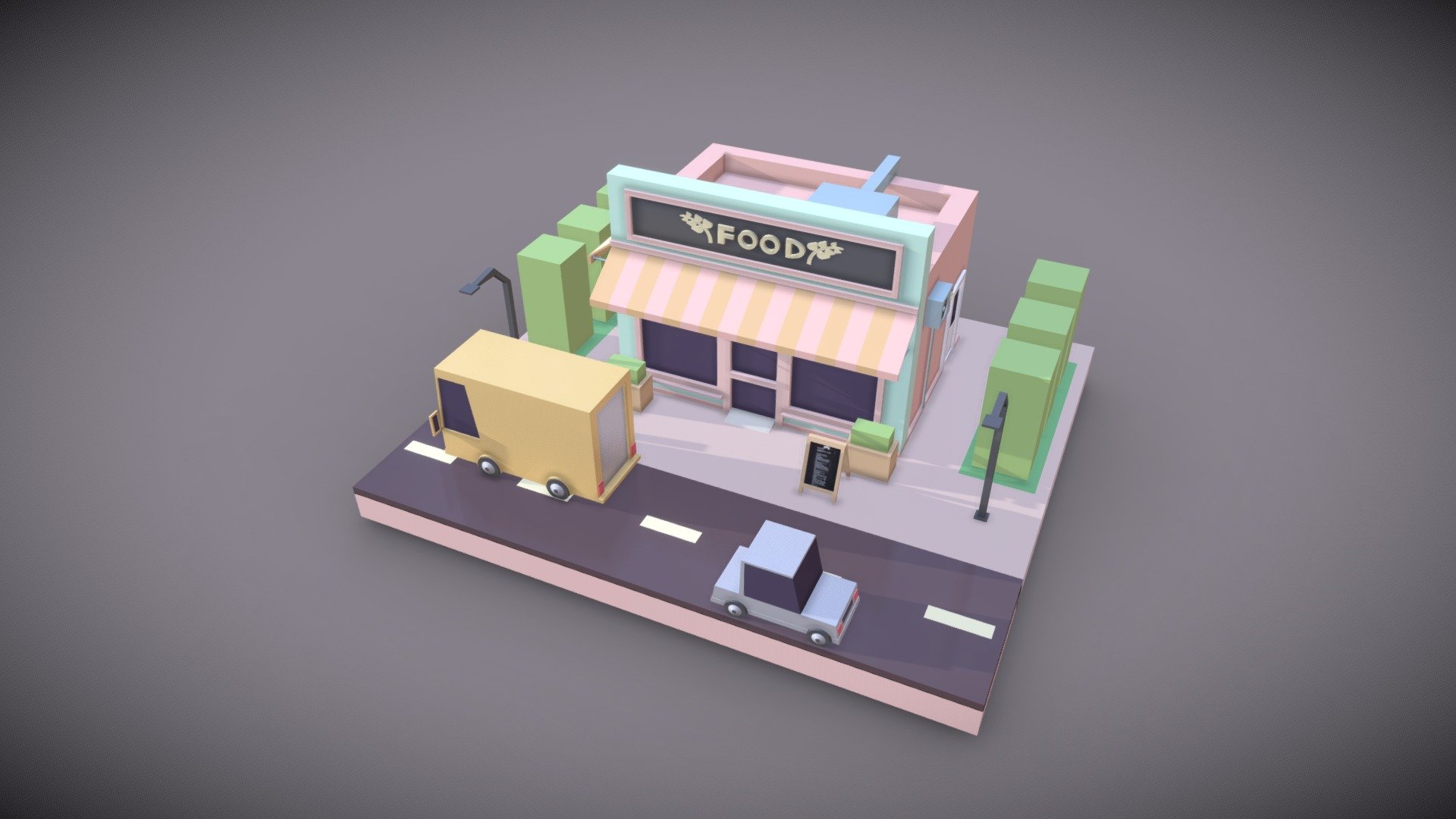 food shop - Download Free 3D model by workdrawin [20ca0bd] - Sketchfab