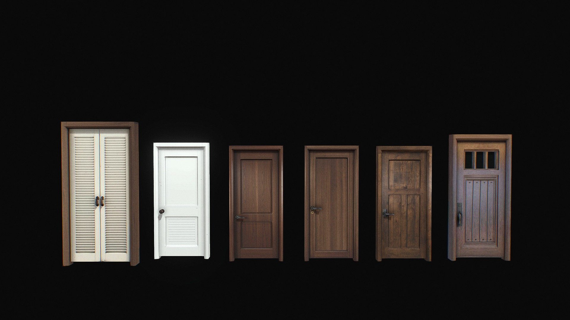 Low-Poly PSX Style Essential Doors Pack - Download Free 3D model by ...
