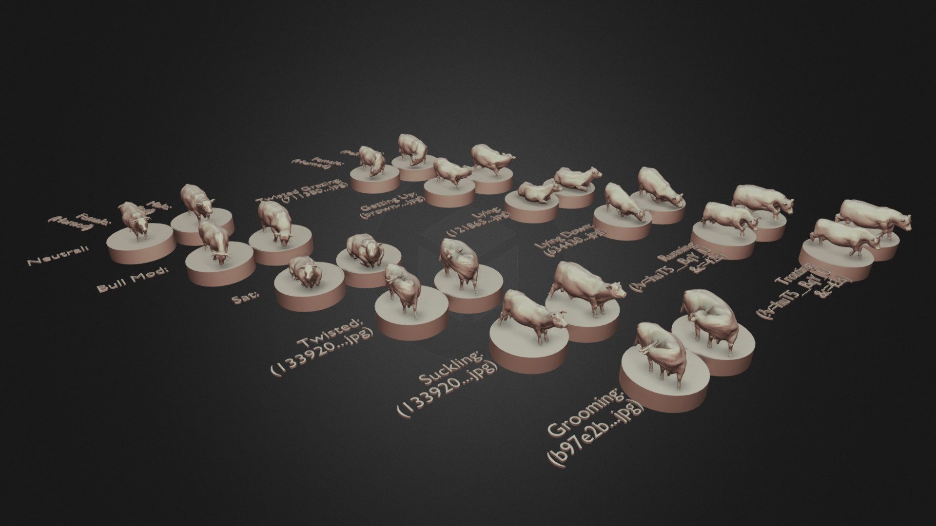 1/64 Cow Pose Developmental Group - 3D model by Will Chen (@WillChen ...