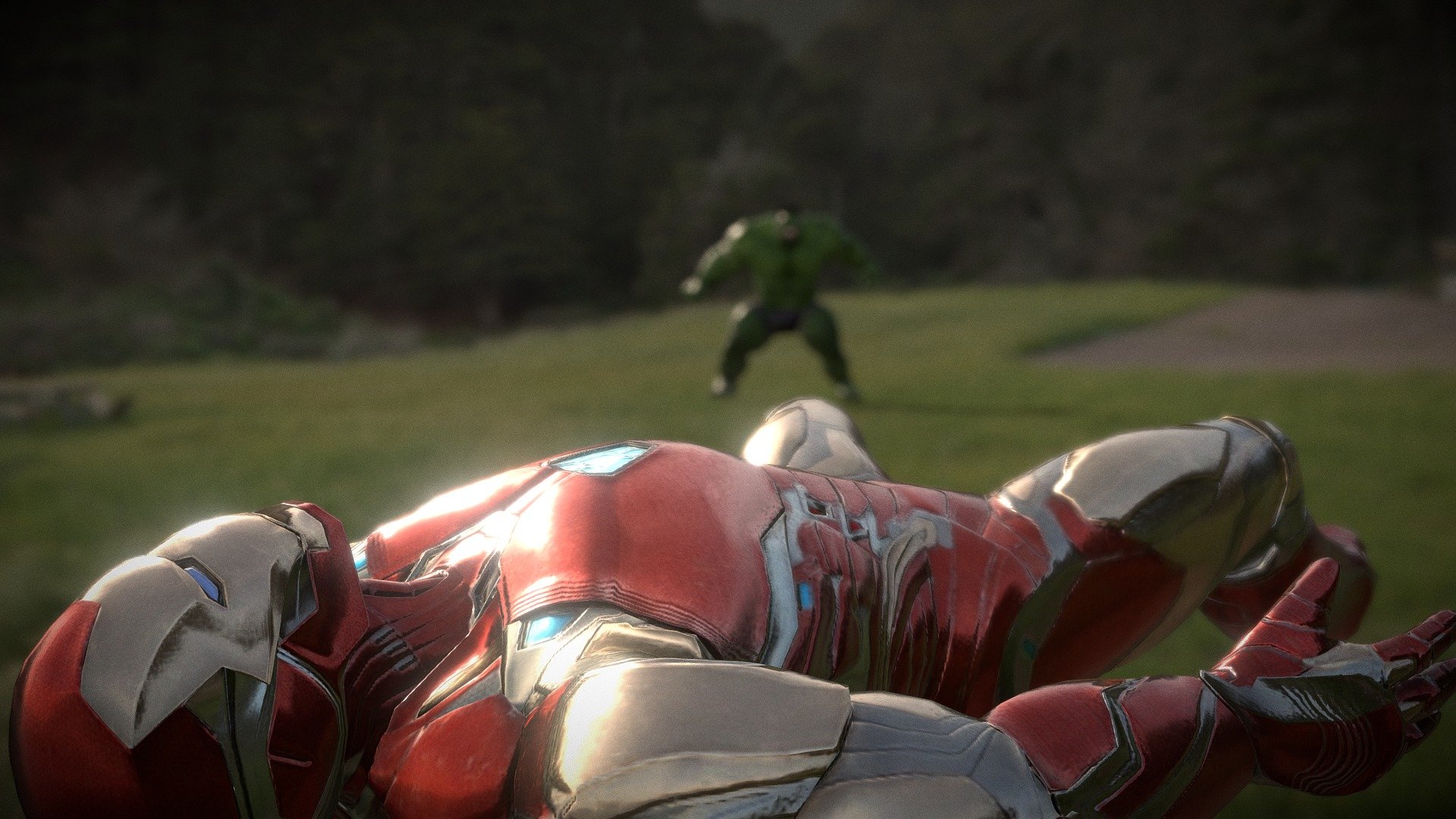 Incredible Hulk Kicks Iron-Man - 3D model by patromes [20dd482] - Sketchfab