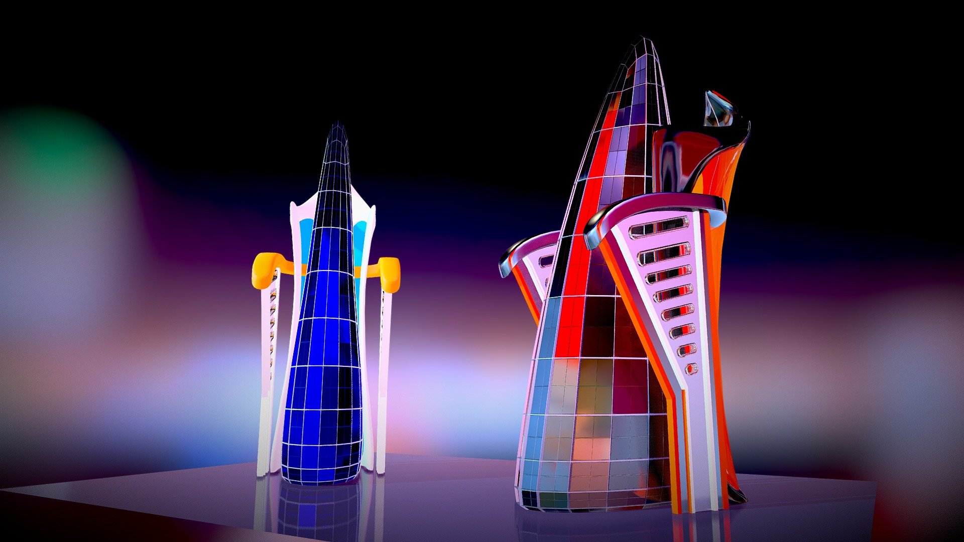 [FREE] Scifi Towers in 2 Colors! - Download Free 3D model by ...