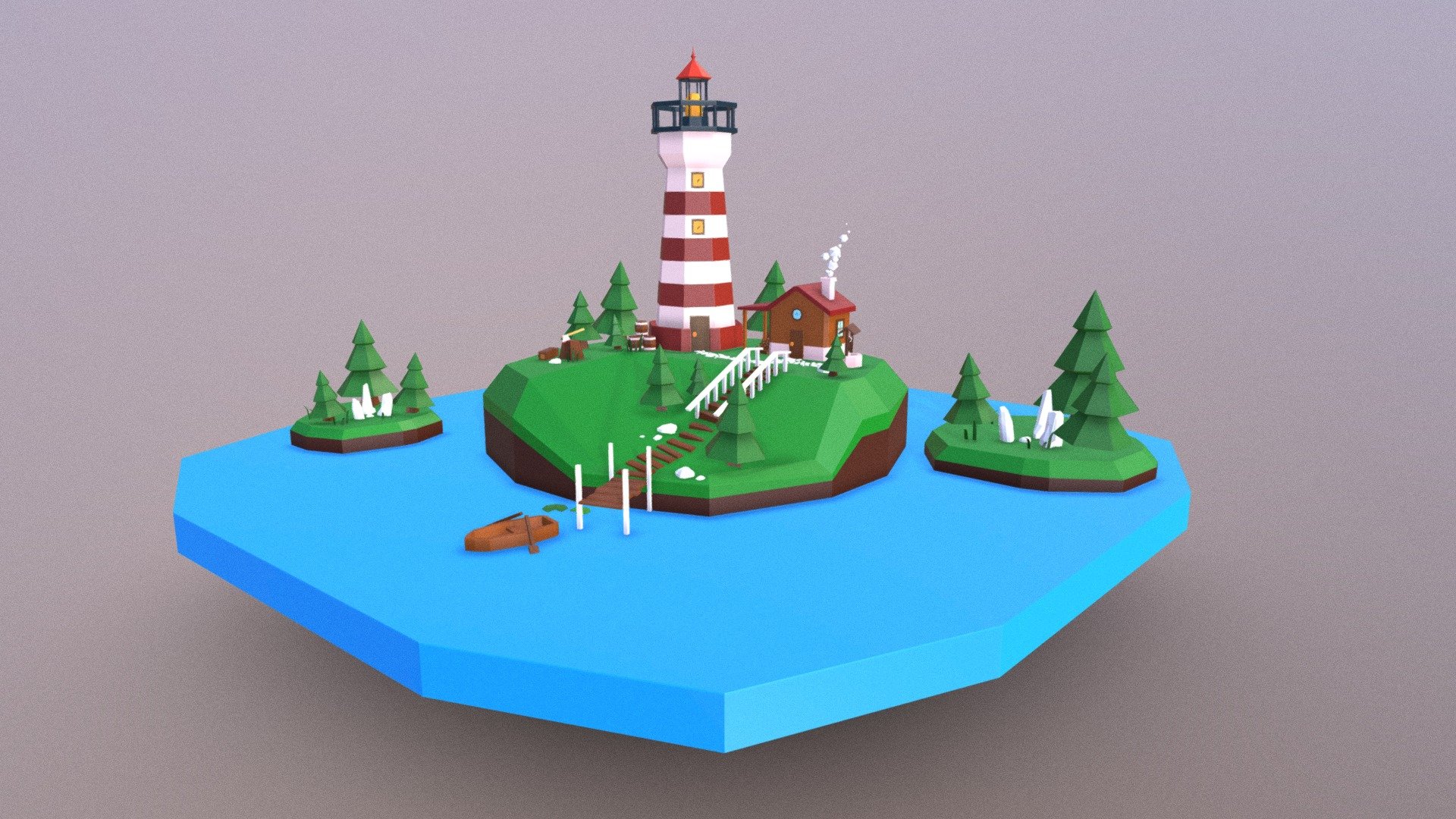 lighthouse island - 3D model by Svetttlanich [20e66a6] - Sketchfab
