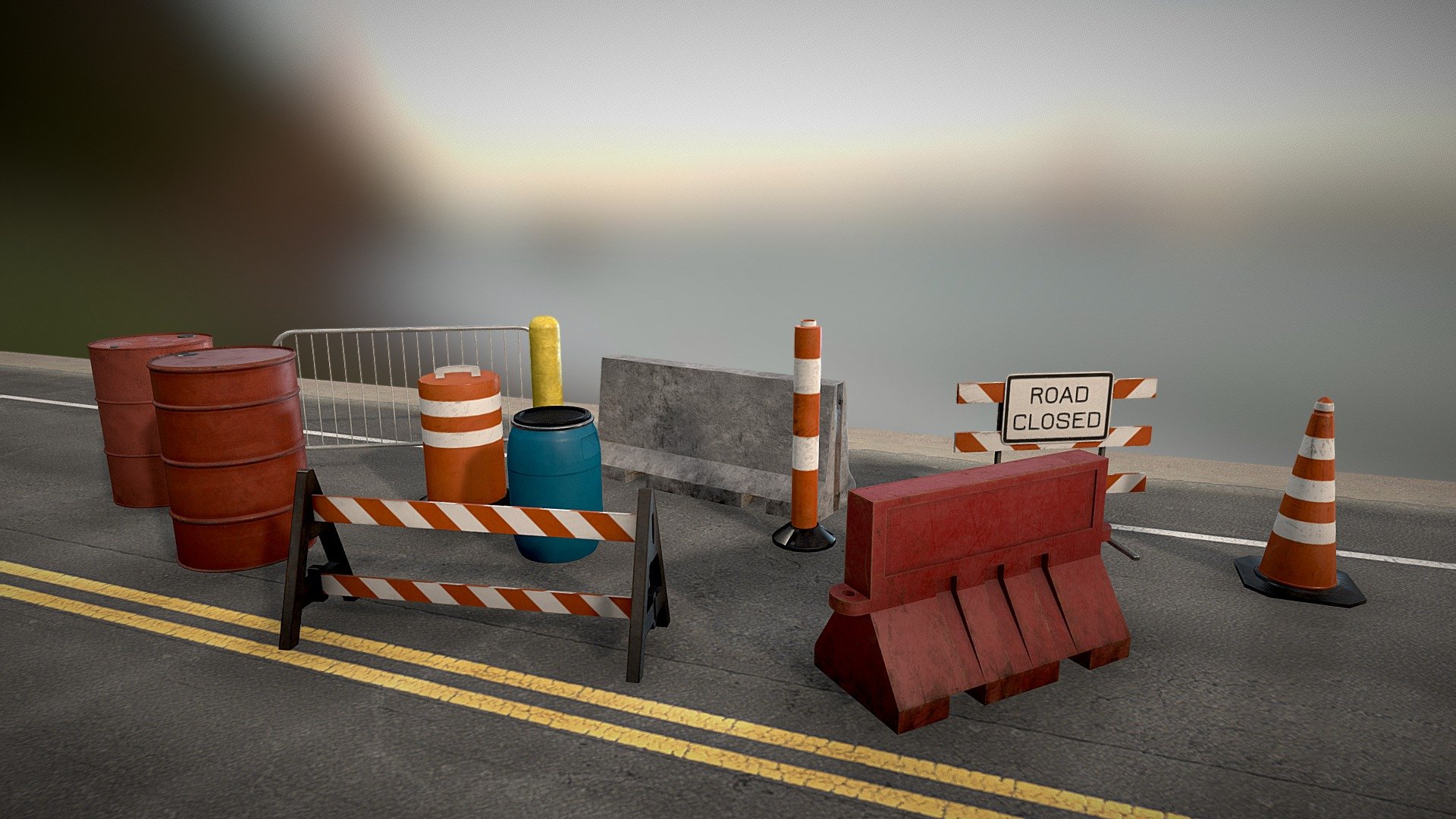 Street Assets Pack - Buy Royalty Free 3D model by DivyeSh PanchAl ...