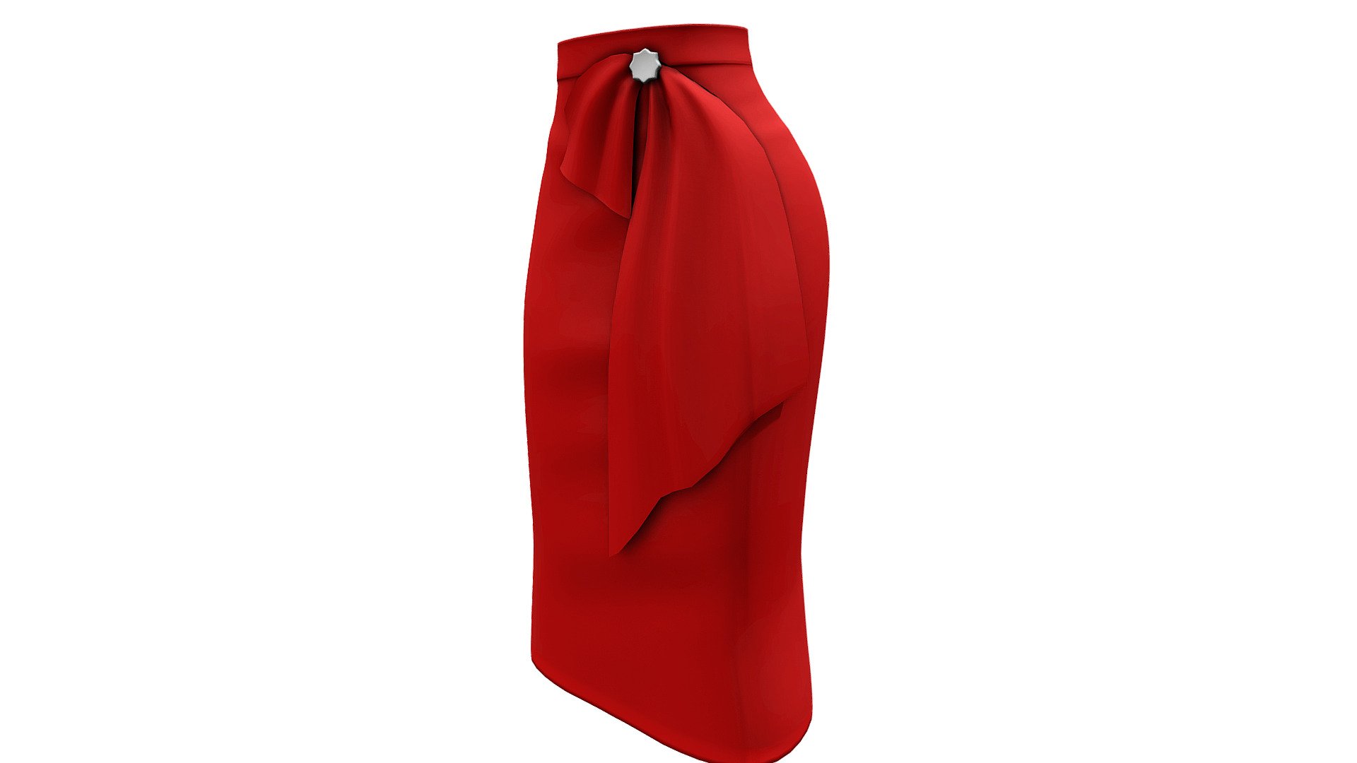 Below Knee Skirt With Fronts Sash Drape - Buy Royalty Free 3D model by ...