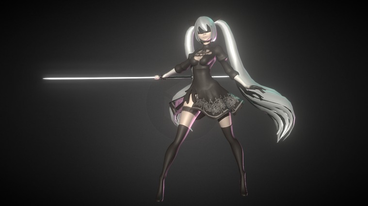 BB (2B Nier Automata) - 3D model by Chakree (@Chakree555) [20f583b ...