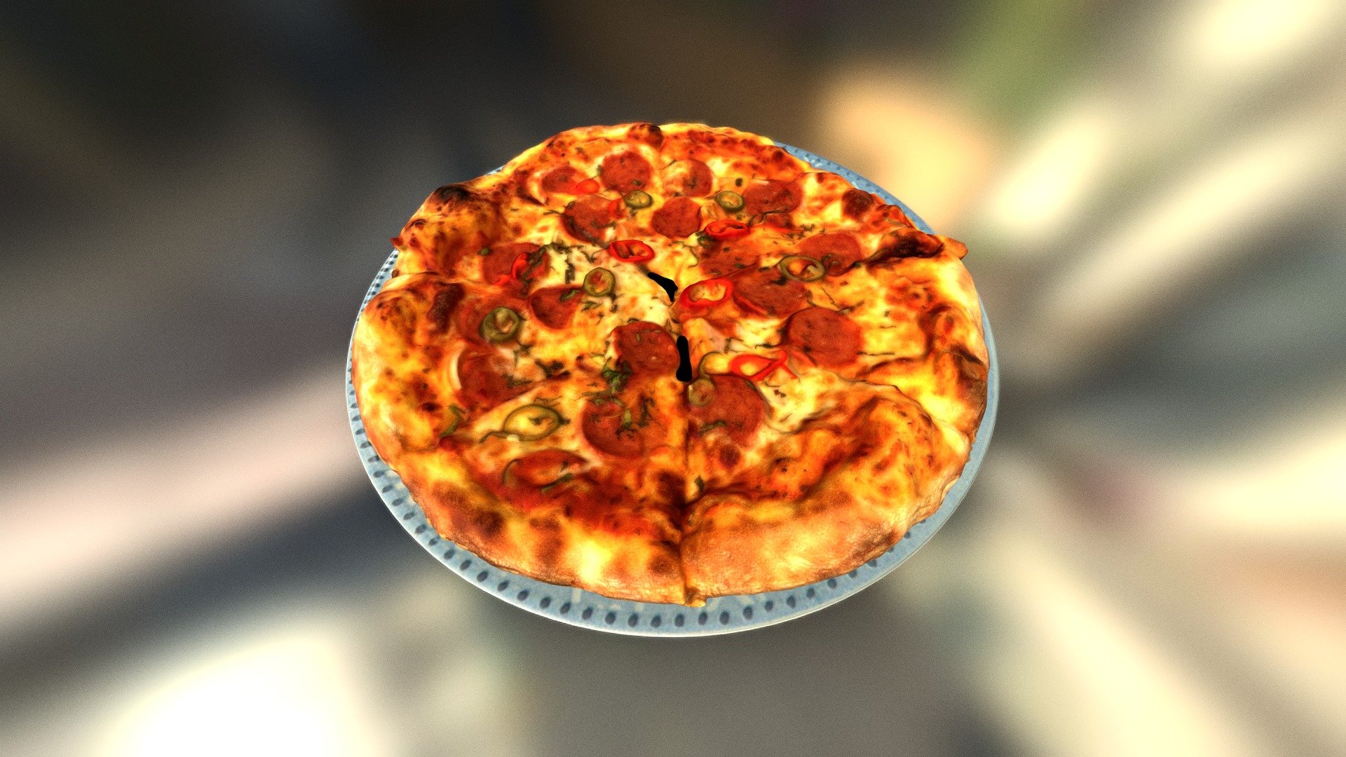Pizza Pepperoni - 3D model by coloredblender [20f6039] - Sketchfab