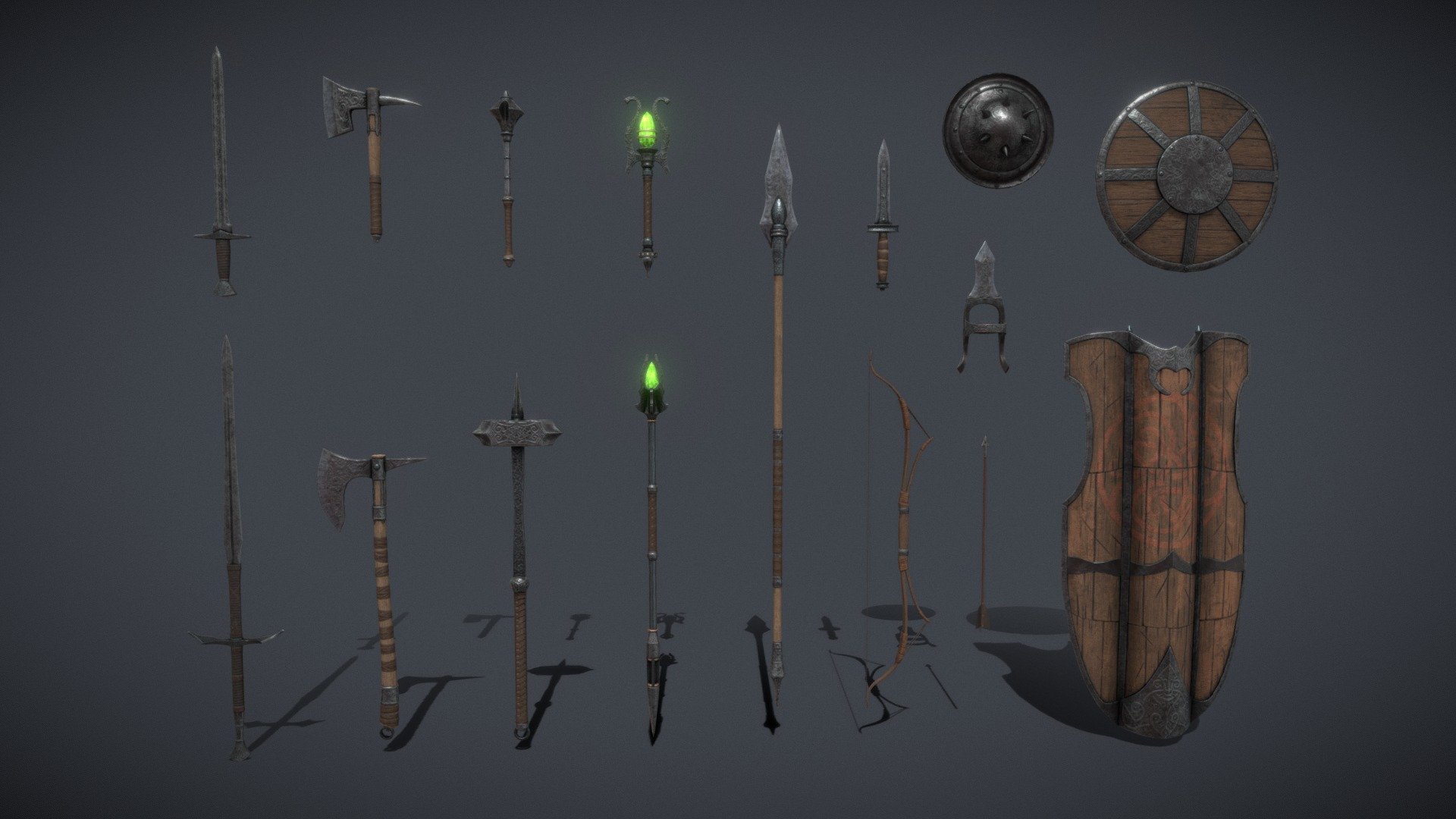 Iron Weapons Fantasy Set - 3D model by zilbeerman [20f8a89] - Sketchfab