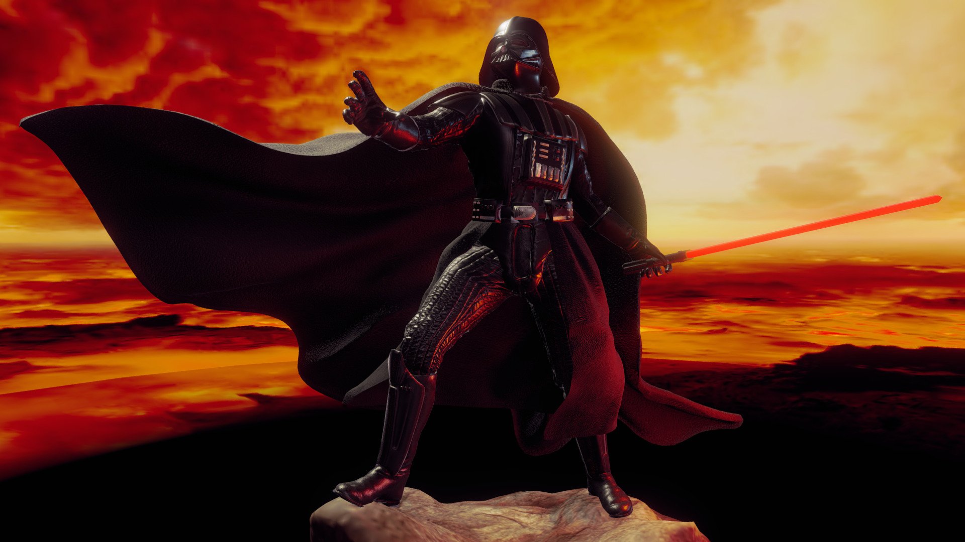 Darth Vader sculpture pose practice - 3D model by Lightsource [20fe560 ...