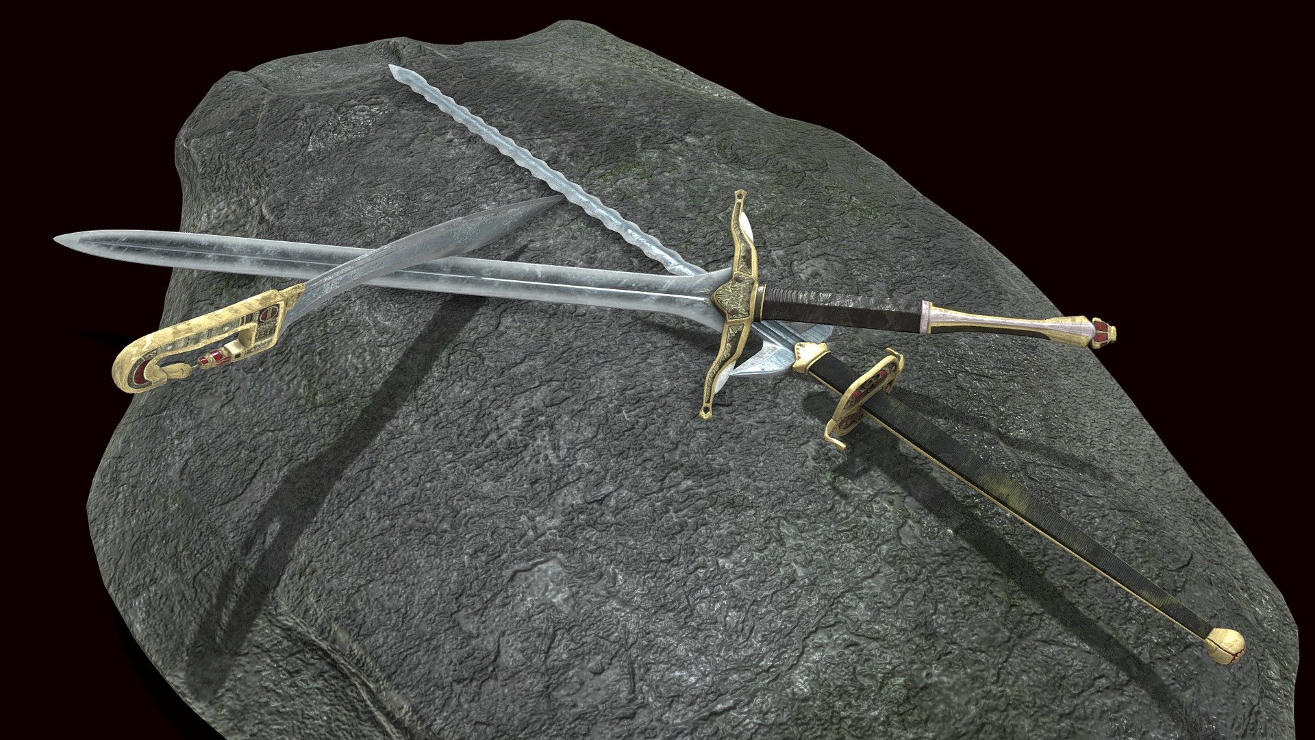 The three swords - 3D model by StereotypicalGear [2101203] - Sketchfab