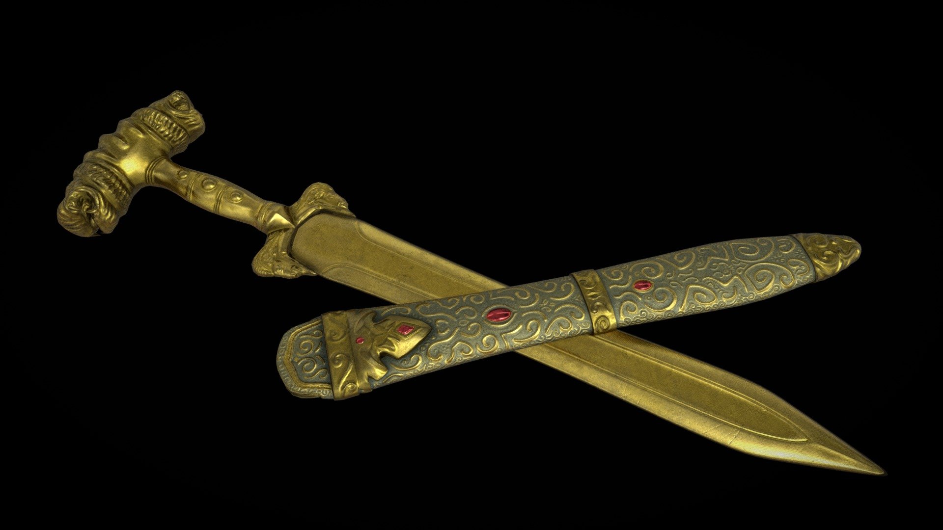 Golden Dagger - 3D model by MohsenMoradi [2106384] - Sketchfab