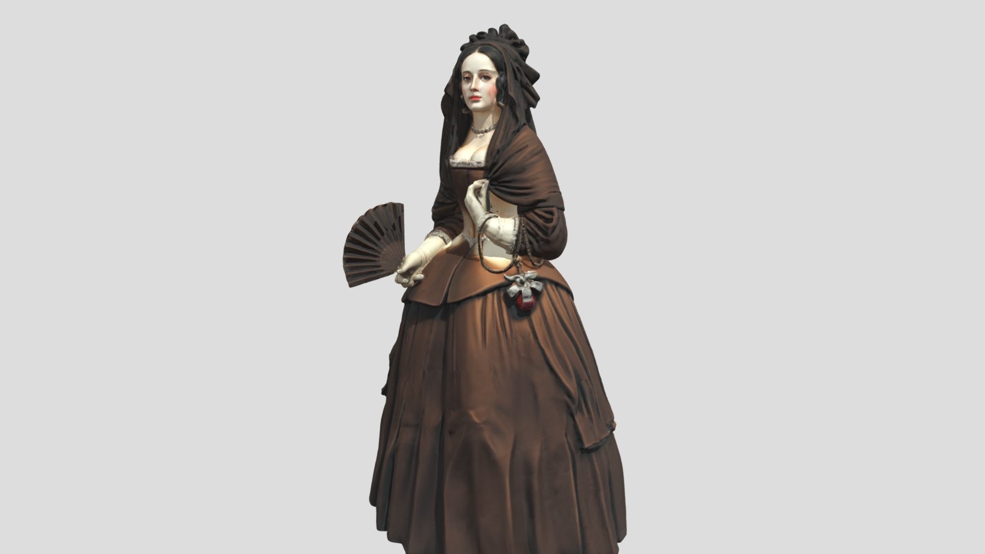 Lady with a Fan - 3D model by robcasa3d [210a9bd] - Sketchfab