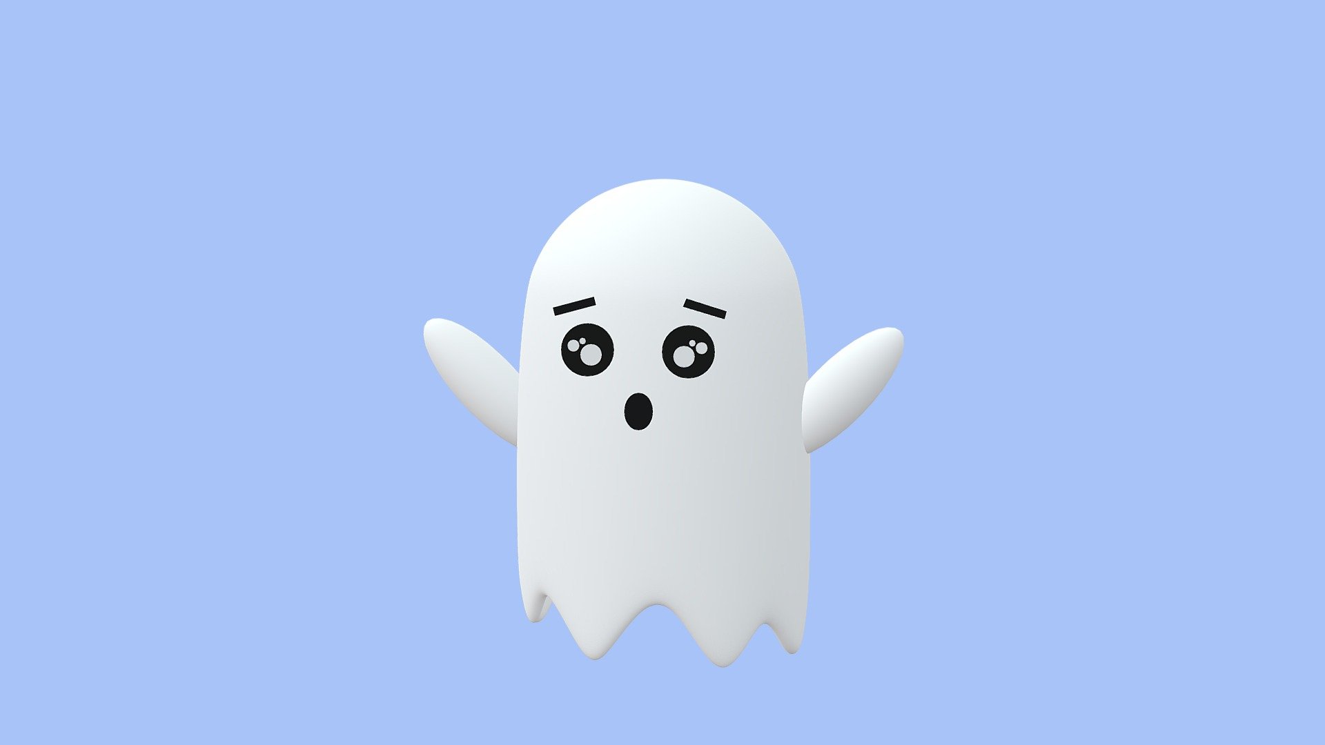 Cute little ghost - 3D model by hizamy [21108d5] - Sketchfab