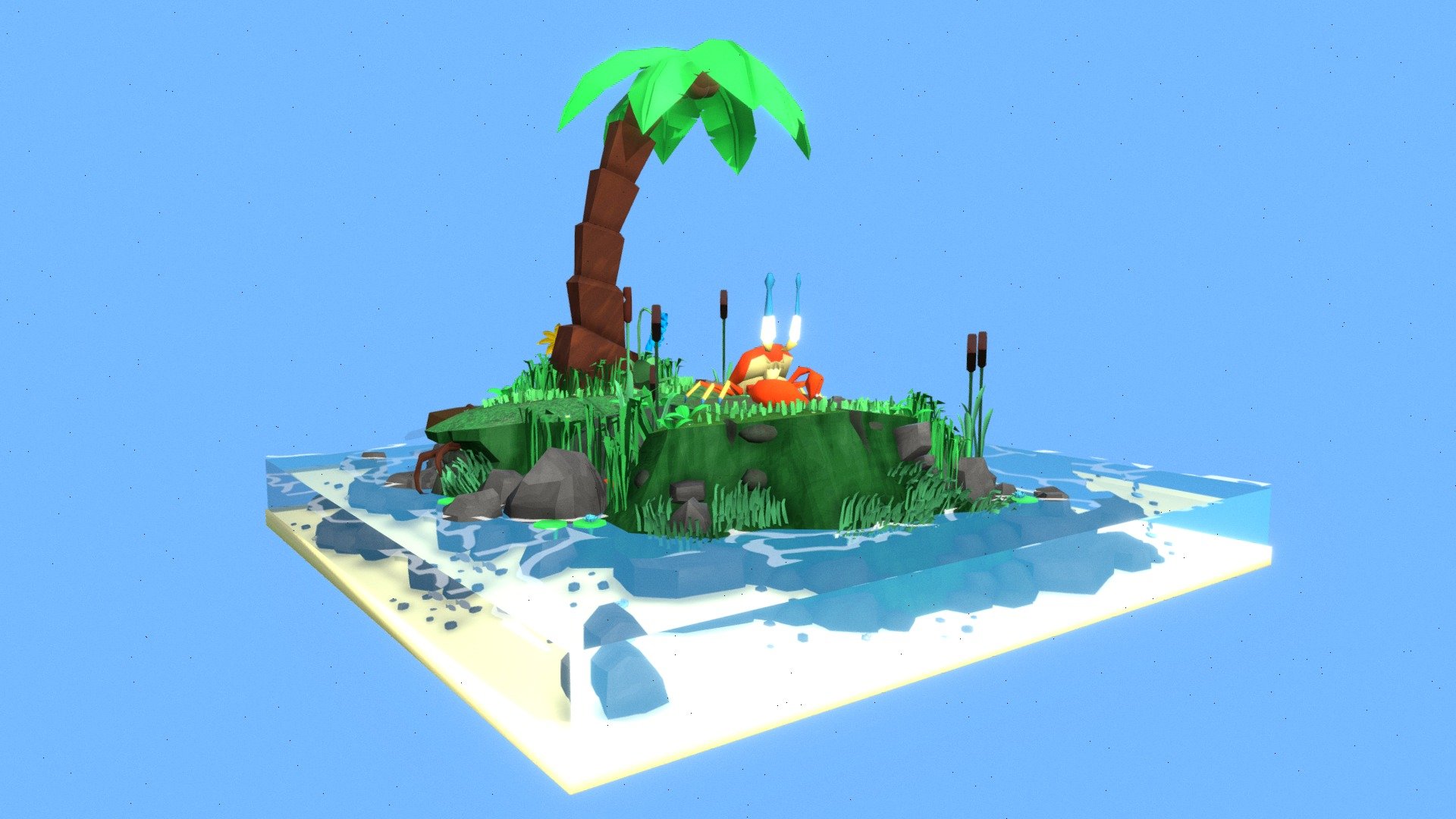 Little Crab Island 3d Model By Alexthebear 2114d6f Sketchfab
