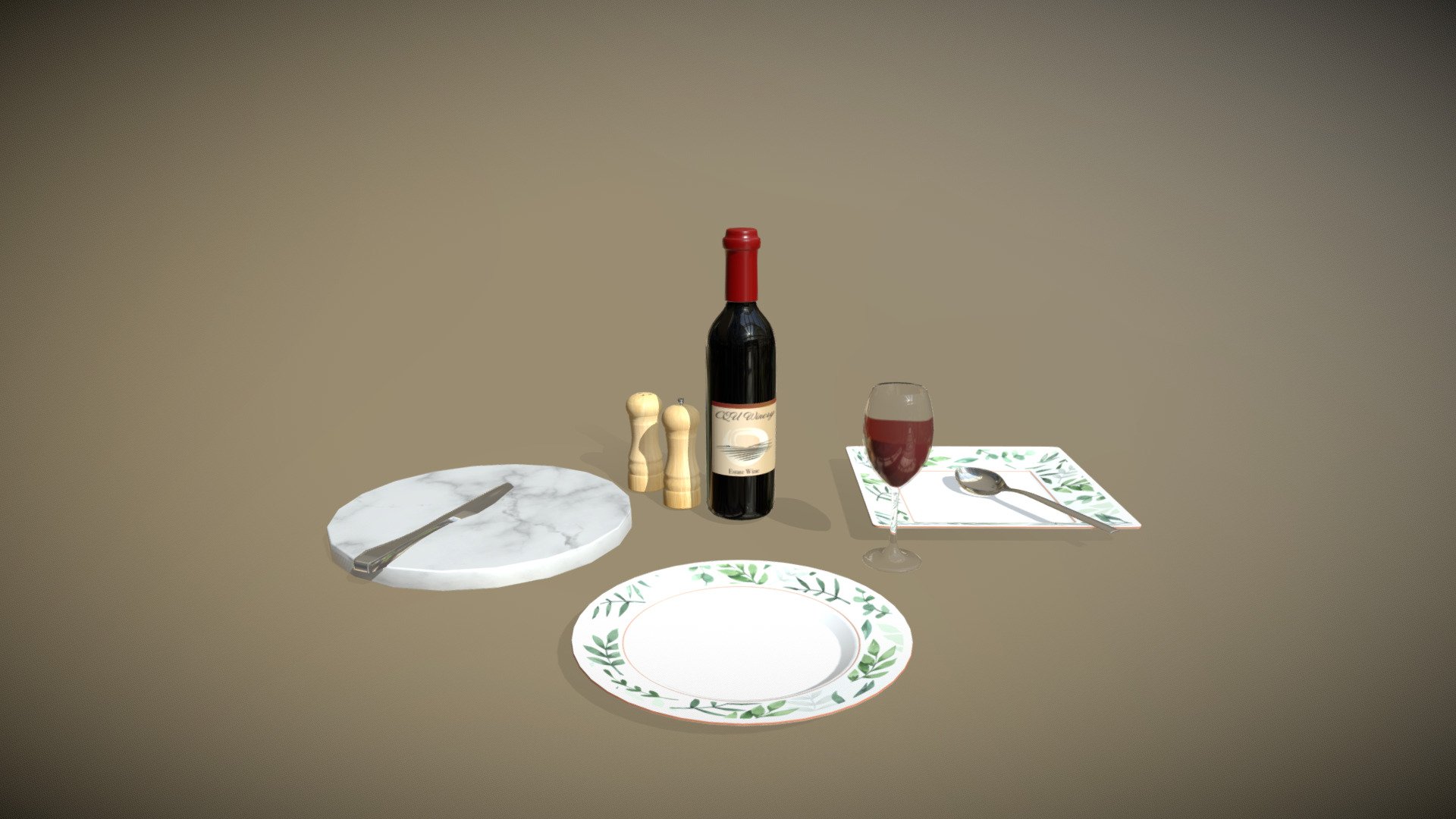 Six Restaurant Assets - 3D model by 3D_design [2115422] - Sketchfab