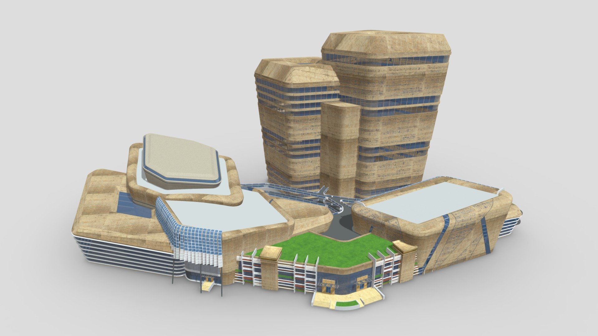 0159 - Complex Building - Buy Royalty Free 3D model by Vertex - Egypt ...