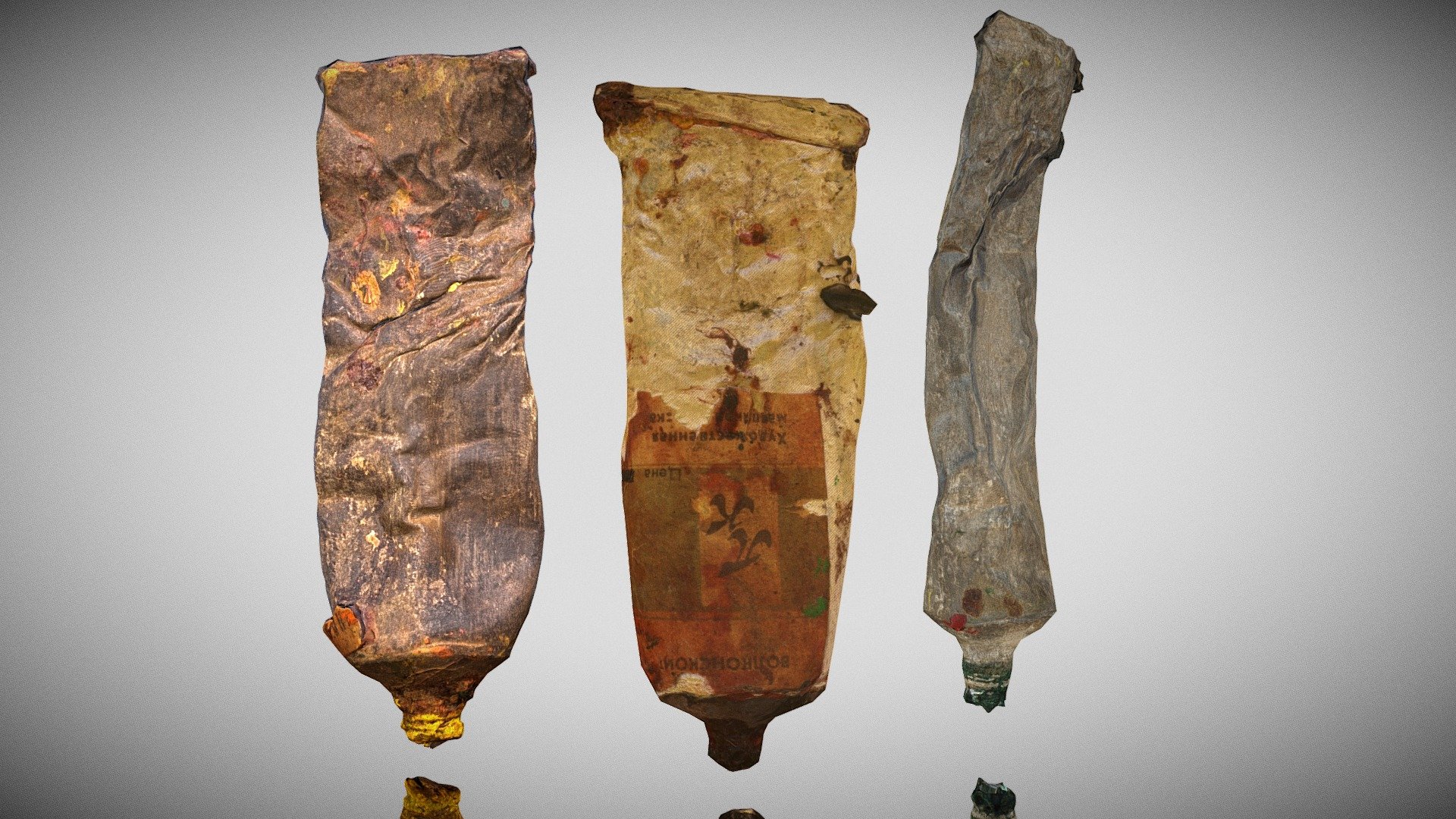 3 tubes of old paint - Buy Royalty Free 3D model by Mantas Talmantas ...