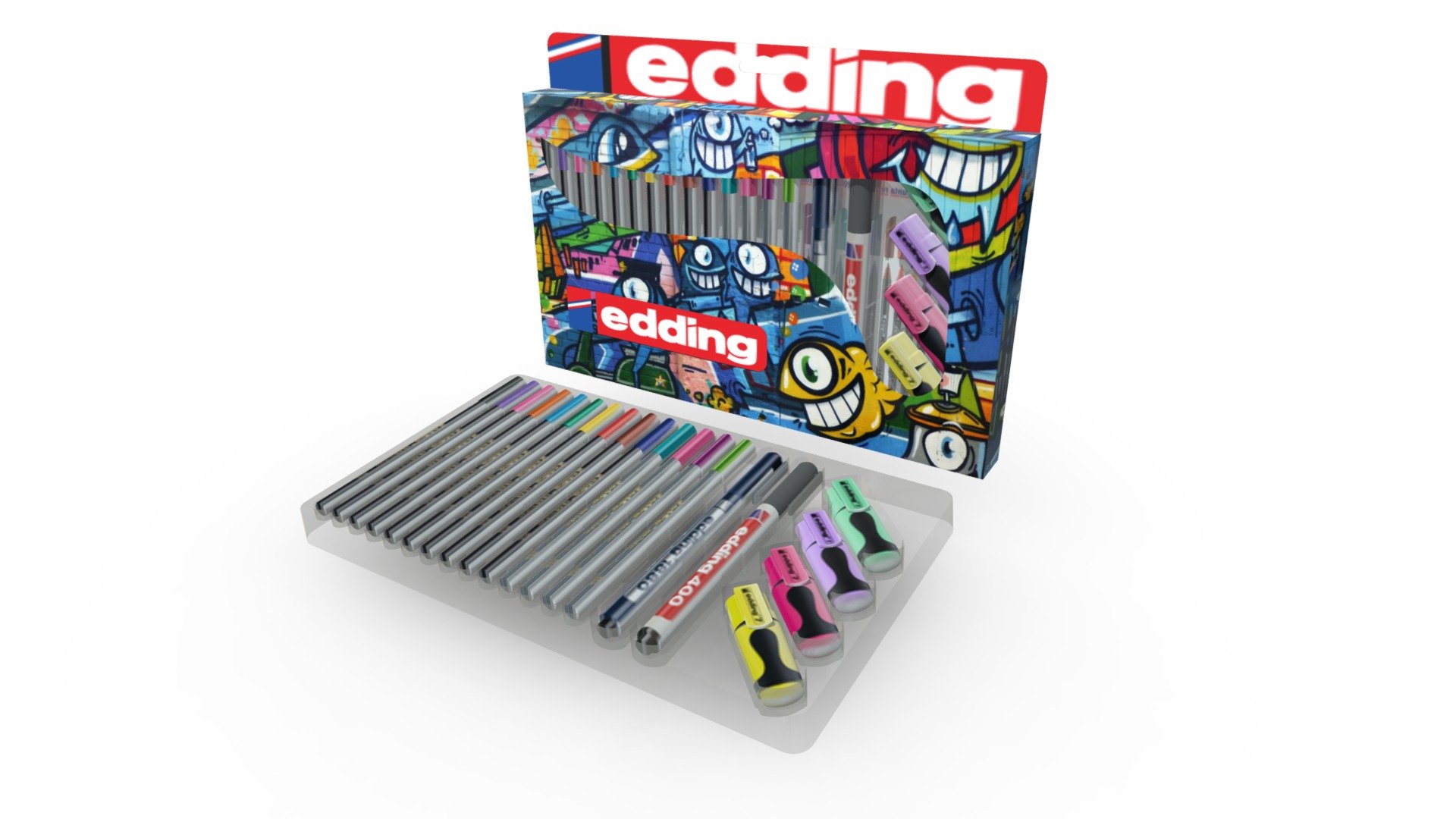 Edding SET 1 - 3D model by BLIGRAF [211e0d2] - Sketchfab