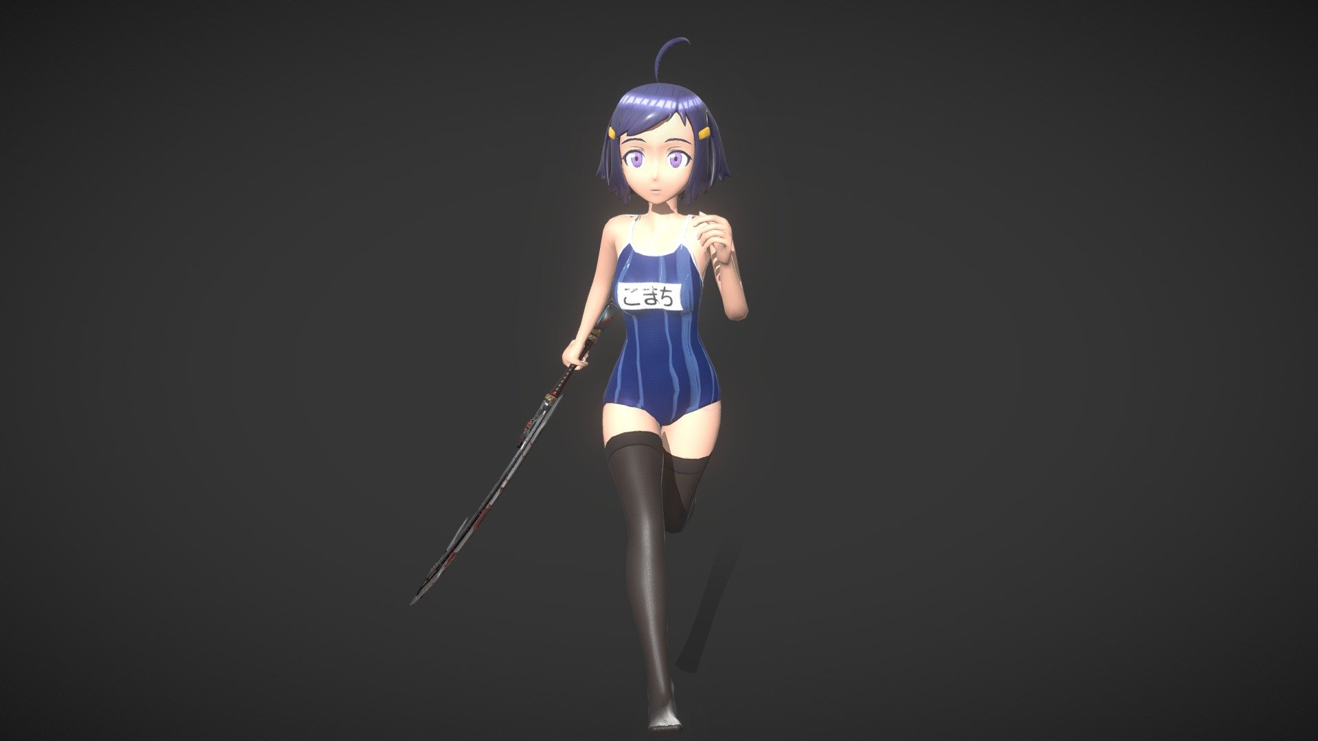Anime Girl_run (Hikigaya Komachi) - 3D model by hip184184 [21201a9 ...