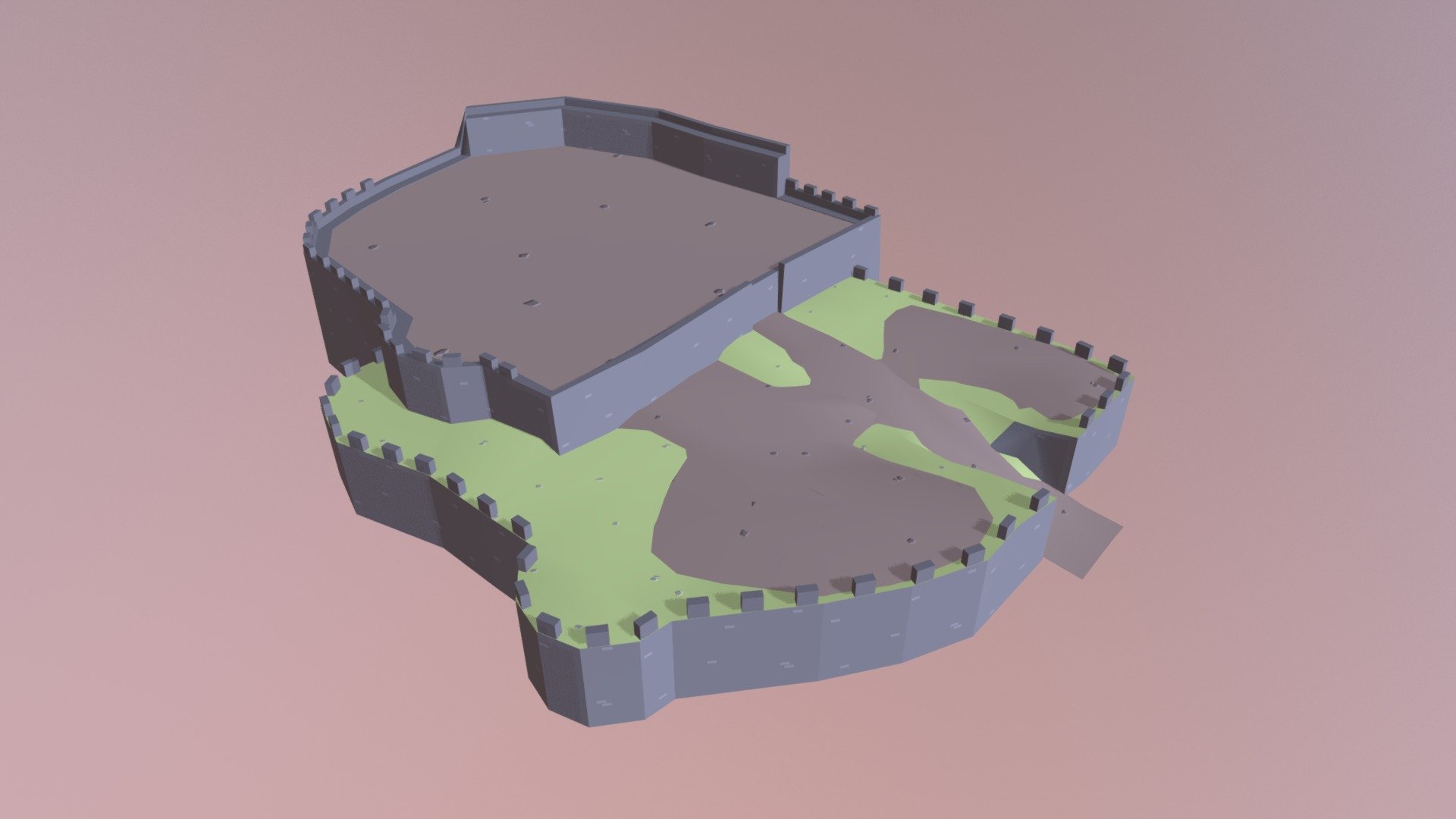 Castle Walls - Download Free 3D model by Iso Game Lab (@isogl) [2122d6d ...