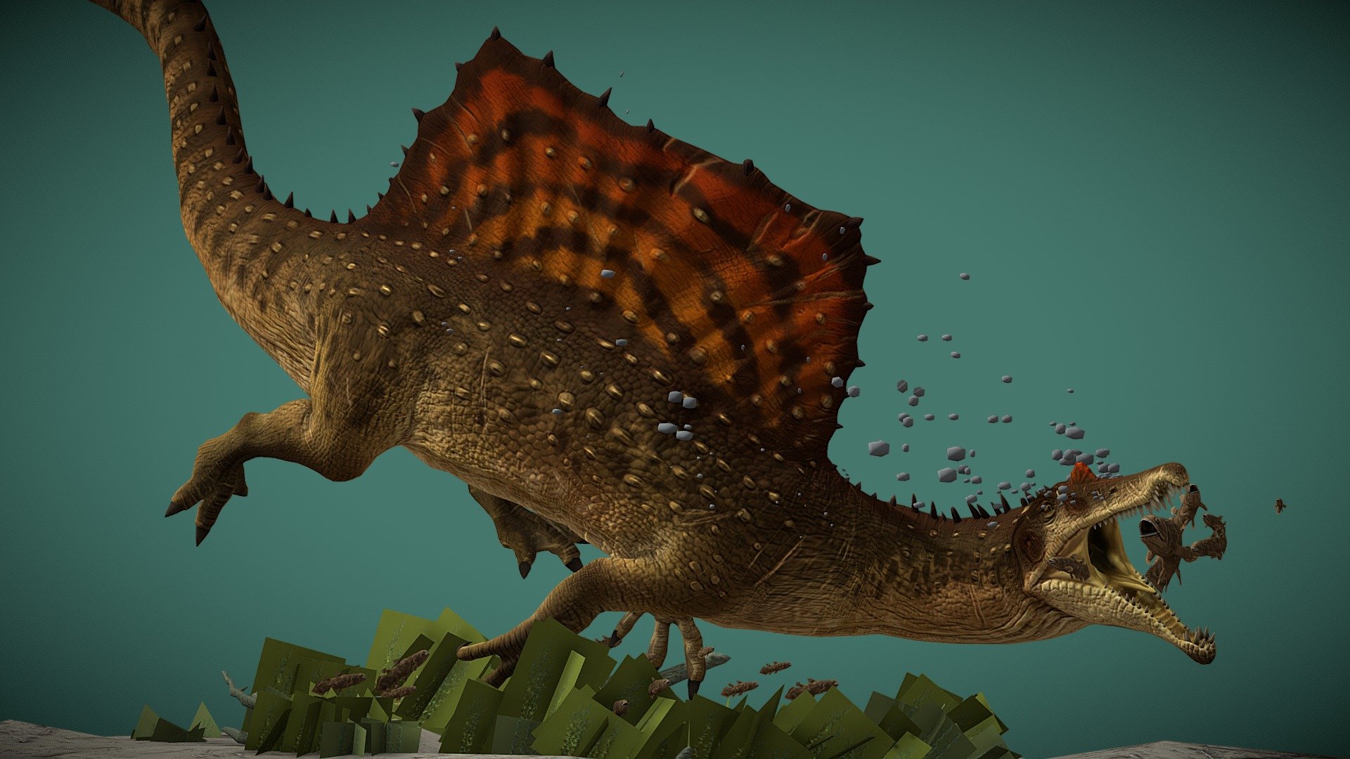 Pareja De Spinosaurus Aegyptiacus The Fin Is Not Conjecture!