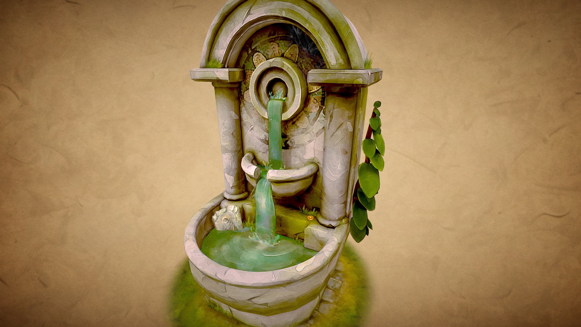Fountain Handpainted - Download Free 3D model by Morgan grandjean | ️ ...