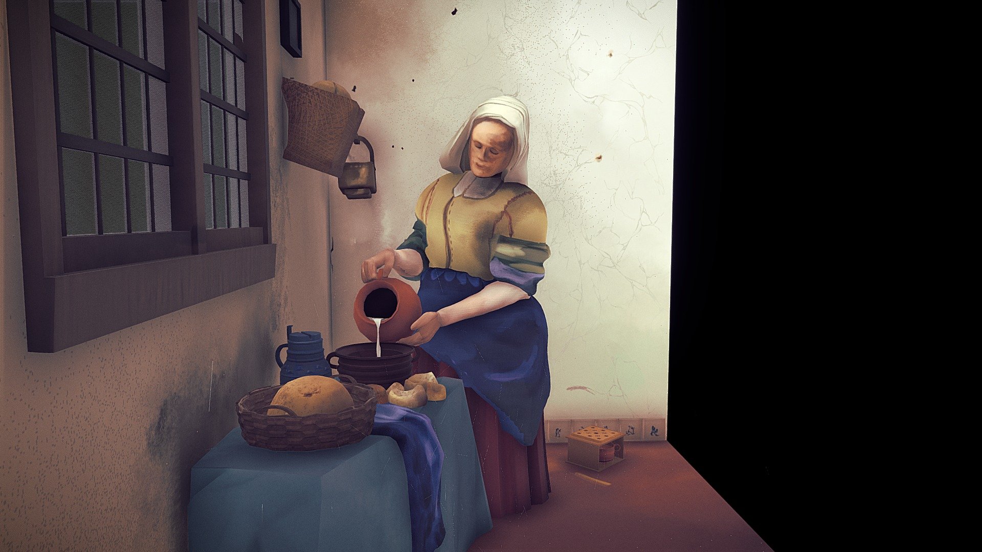 The Milkmaid, Johannes Vermeer - 3D model by shadowdraak [212e647 ...