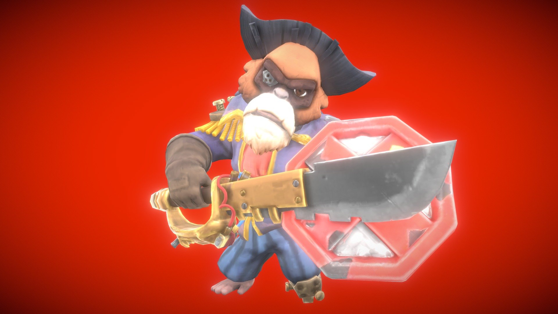 Captaine pirate Monkey - Buy Royalty Free 3D model by Luna Studio ...