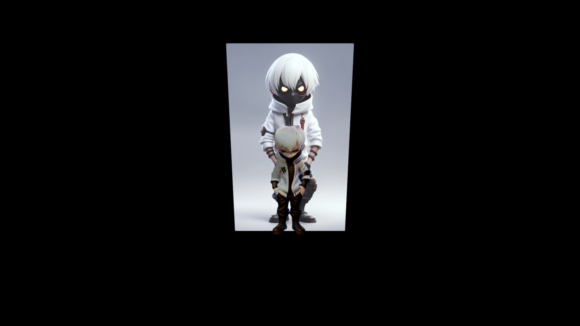 a close up of a person wearing a white jacket an - Download Free 3D ...