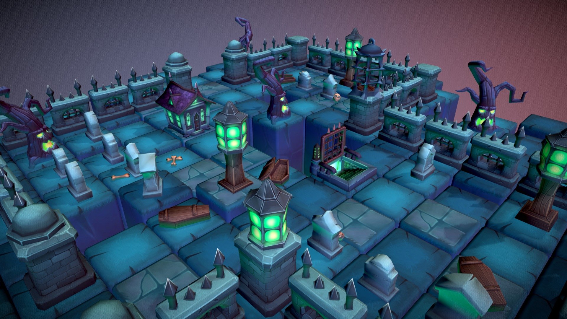 Slashy Knight - Graveyard Level design - 3D model by Łukasz Juńczyk ...