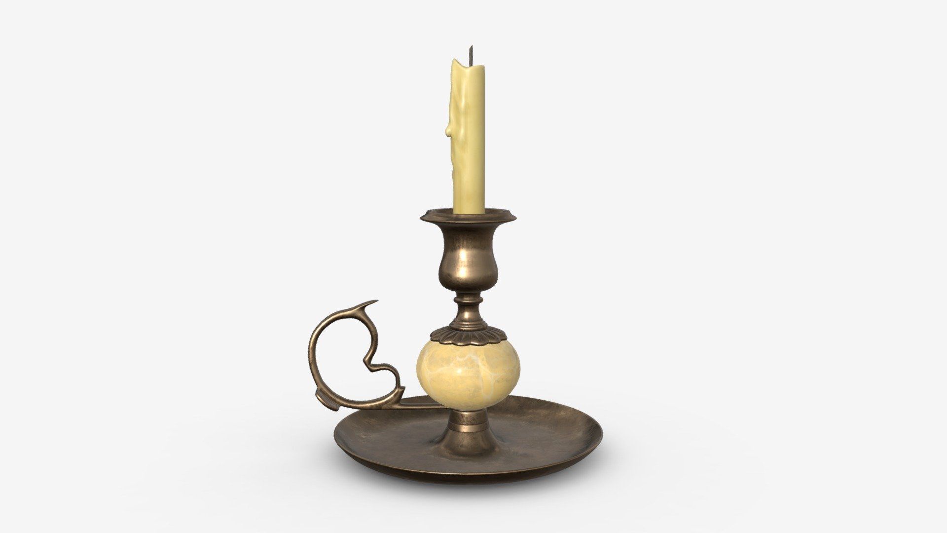 Antique candlestick with handle - Buy Royalty Free 3D model by HQ3DMOD ...