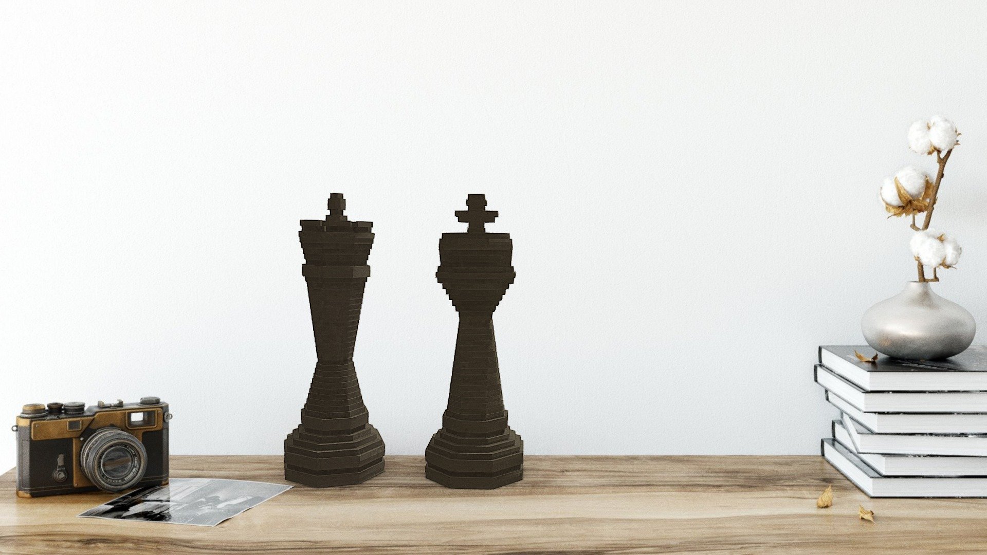 Queen and king in wood by Sofs - 3D model by Sofsdesigns [214220f ...