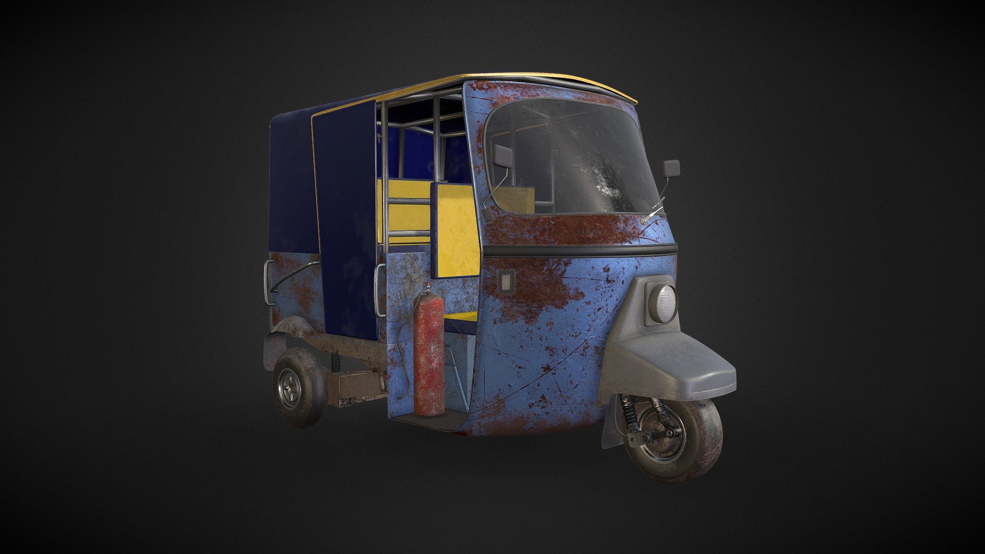 Old Rickshaw - Three wheeler - 3D model by catzero [21442eb] - Sketchfab