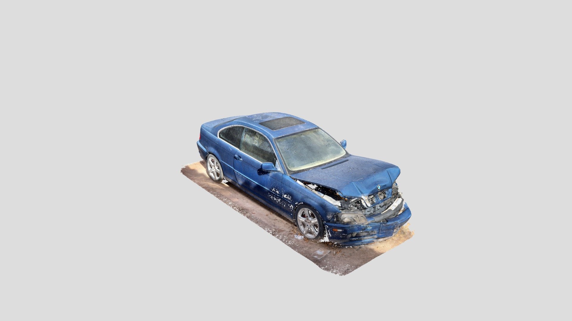 BMW Damaged - 3D model by spyglasspanama [21462fe] - Sketchfab