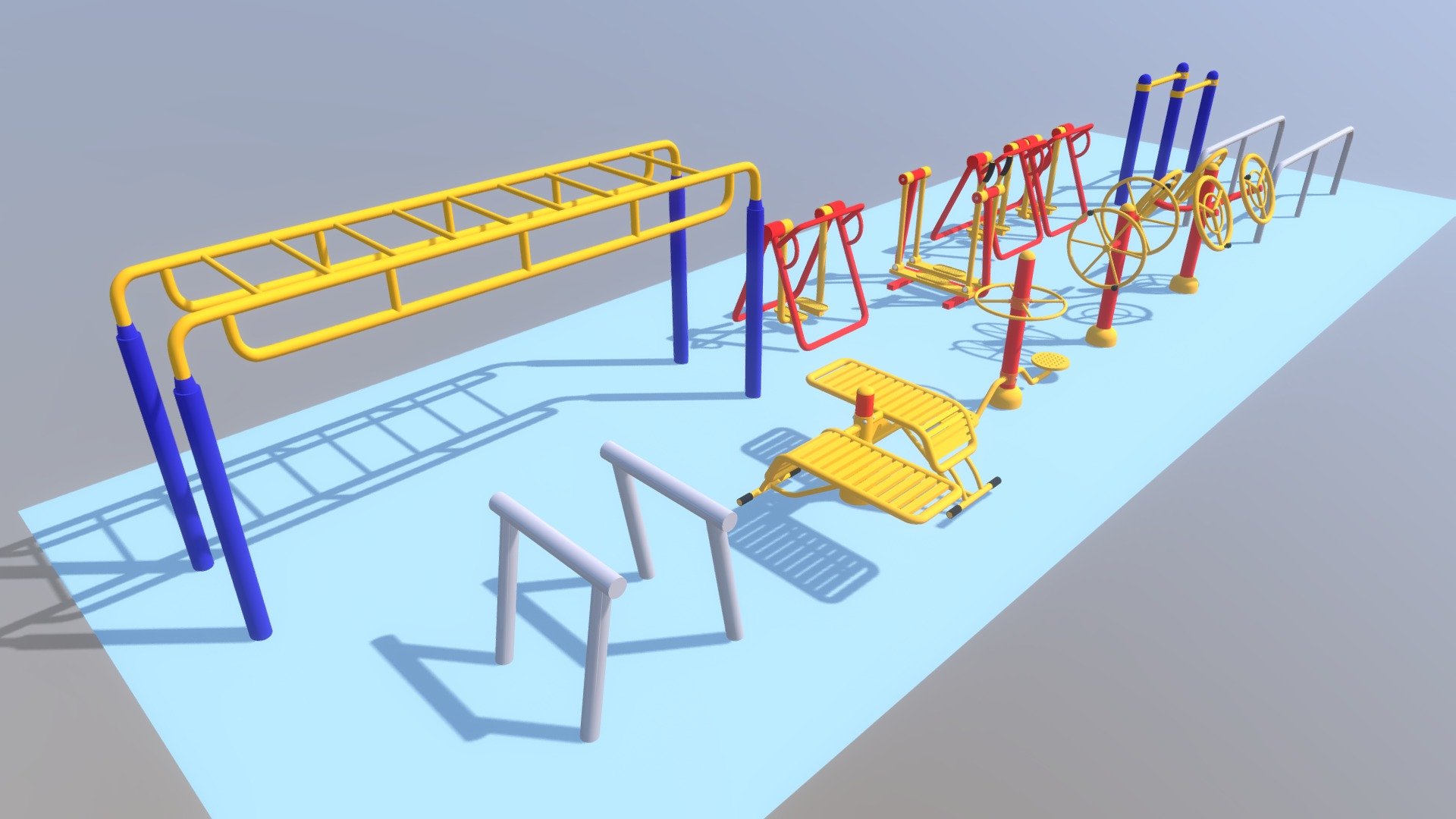 Park Fitness Facilities Asset Pack - 3D model by Vick [21528e7] - Sketchfab
