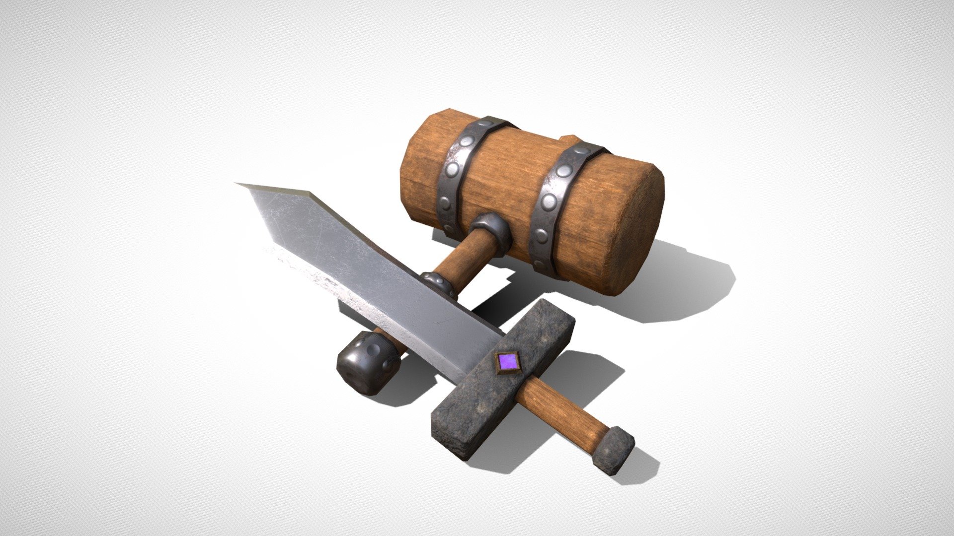Low poly hammer and sword - 3D model by centria_anttonip [21579f5 ...