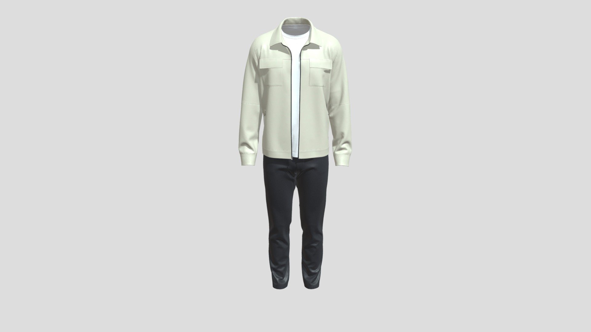 Zip-up Jacket Unzipped Outfit - Buy Royalty Free 3D model by najdmie ...