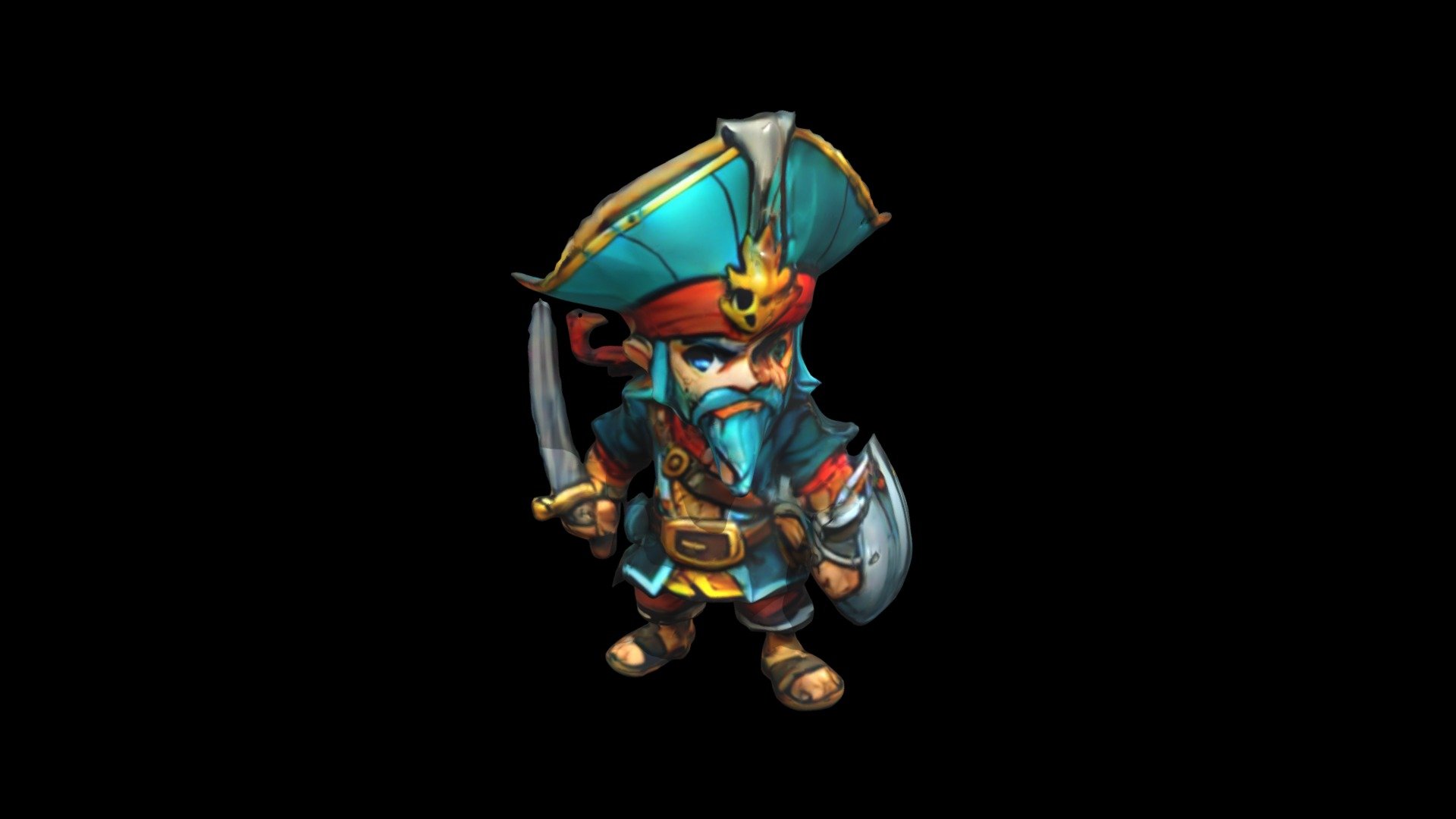 "Pirate-themed character stands ready for advent - Download Free 3D ...