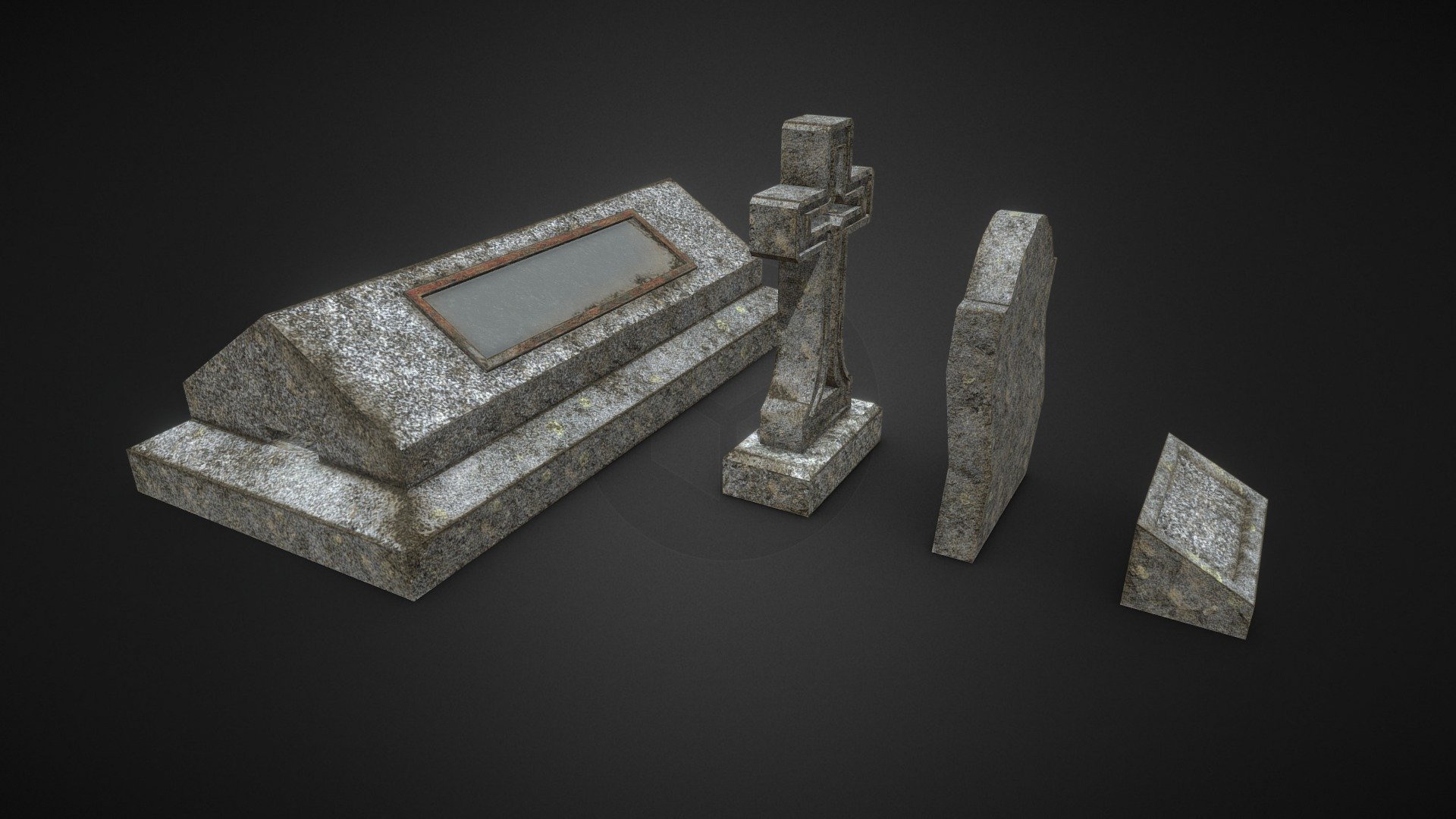 Grave Stone Collection - Download Free 3D model by Kigha [2167115 ...