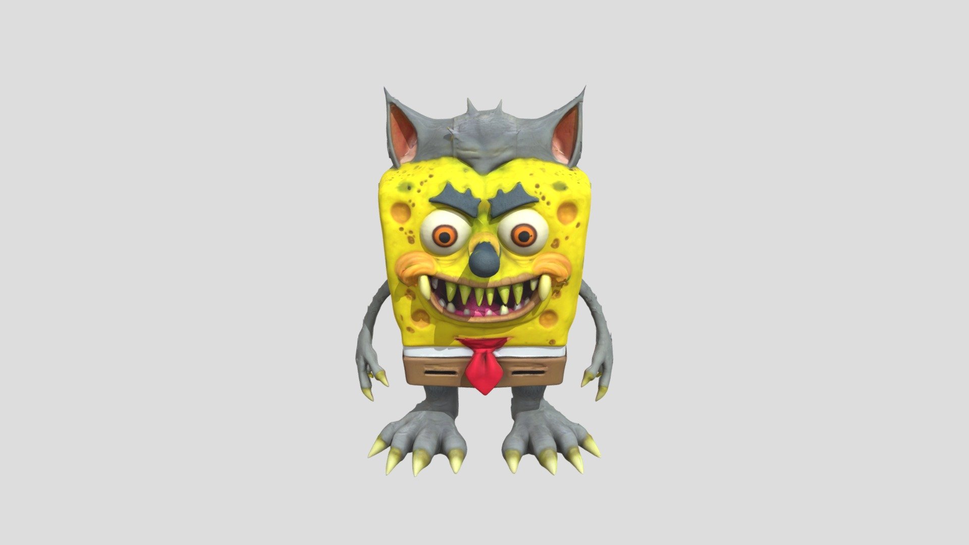 SpongeBob Werewolf Hybrid - 3D model by Ayan_ahmad [2170ff0] - Sketchfab