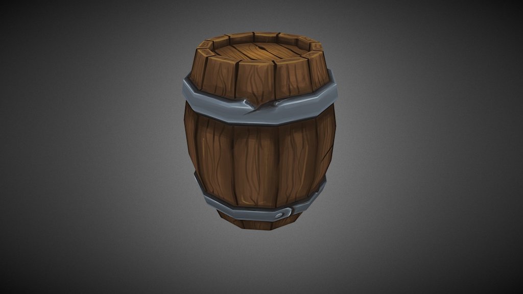 Hand painted barrel - 3D model by Laura Schreurs (@Laura_Schreurs ...