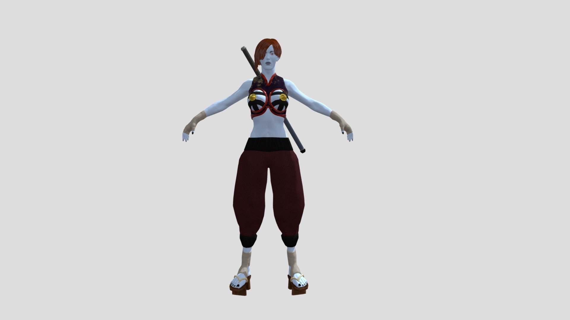 Ninja Girl Game Ready Low-poly 3D model - 3D model by Ranunculus ...