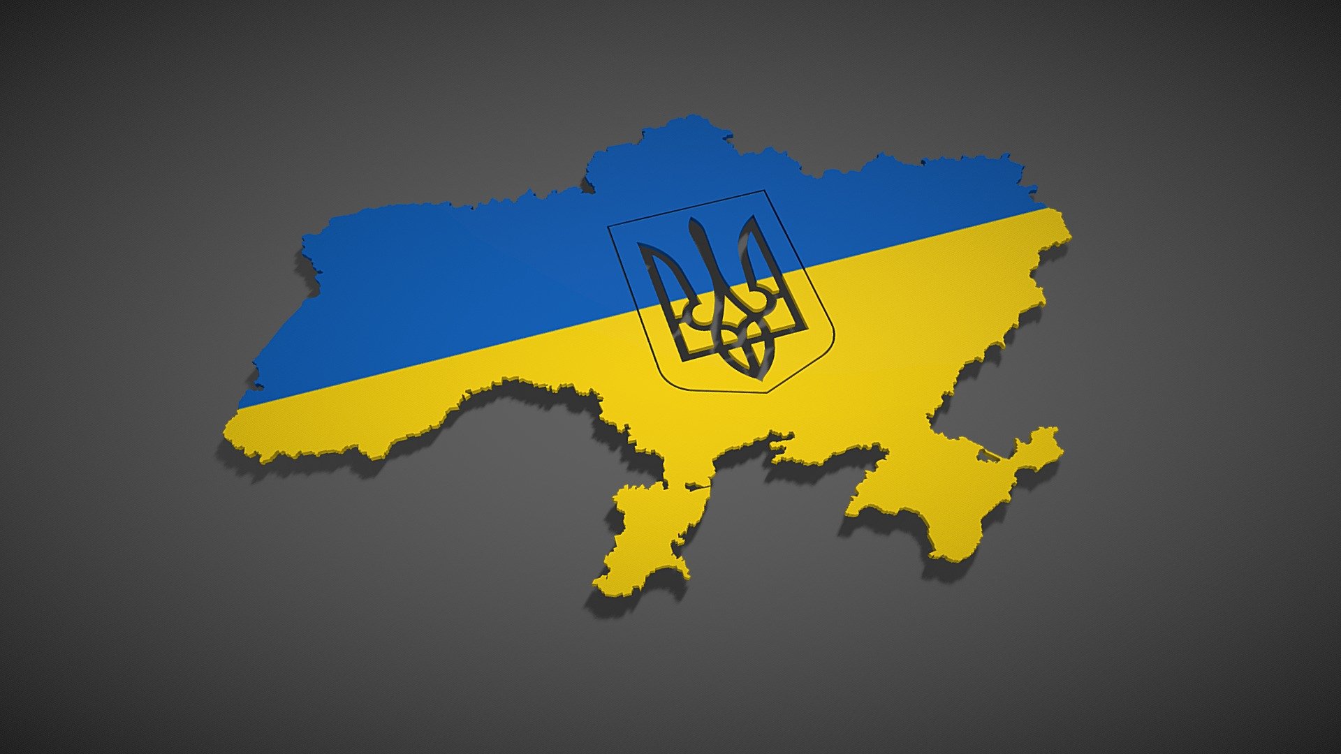 Map of Ukraine - Flag - Trident - Download Free 3D model by kubyshkin ...
