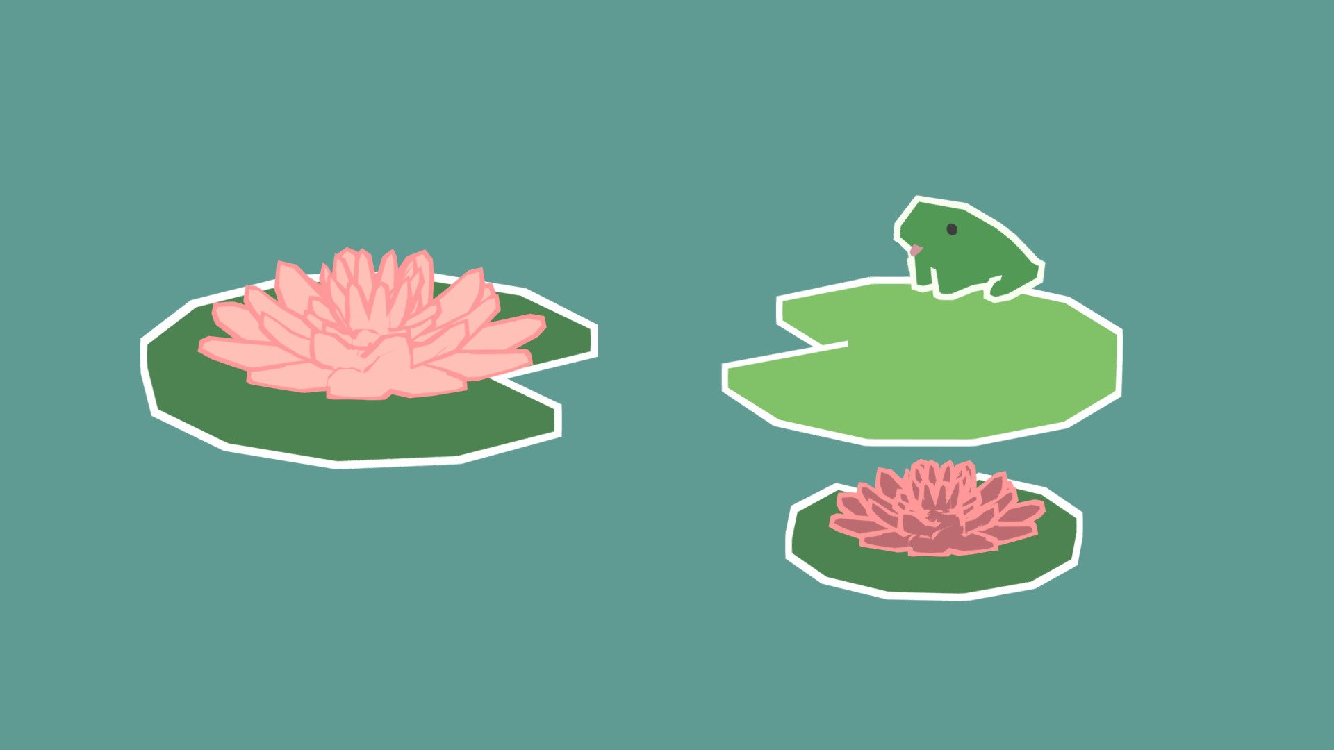 froggy pond - 3D model by Carla C.Chappell (@kiribii) [2178b6f] - Sketchfab