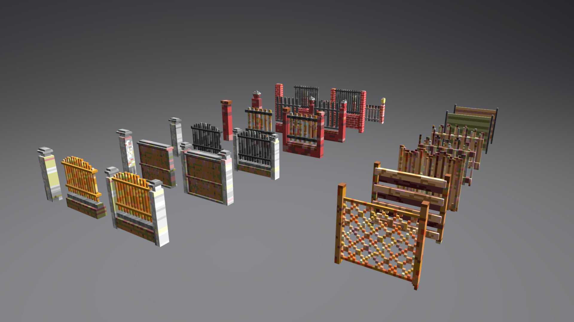 Voxel Fence Pack 01 - Download Free 3D model by WaxFreeOintment ...