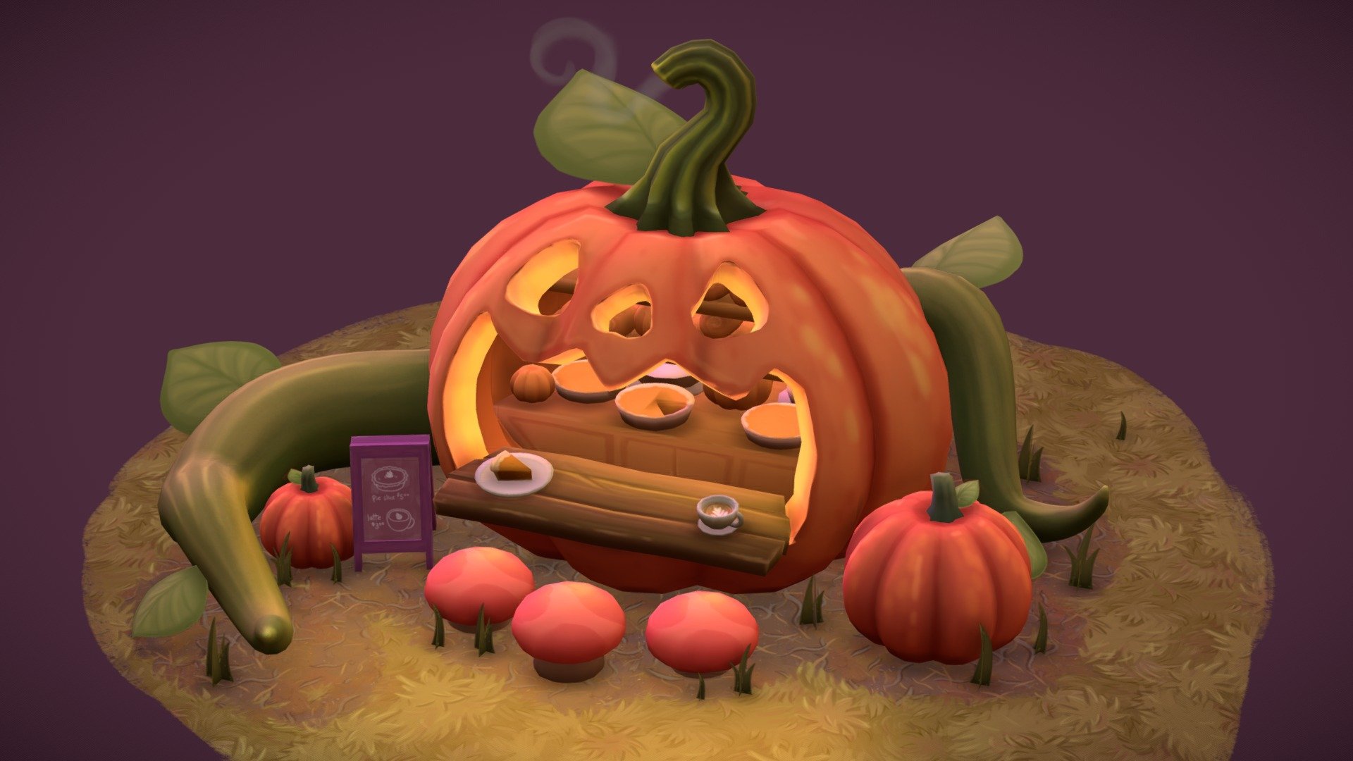 Pumpkin Cafe - 3D model by Gabby DaRienzo (@gabbydarienzo) [2181750 ...